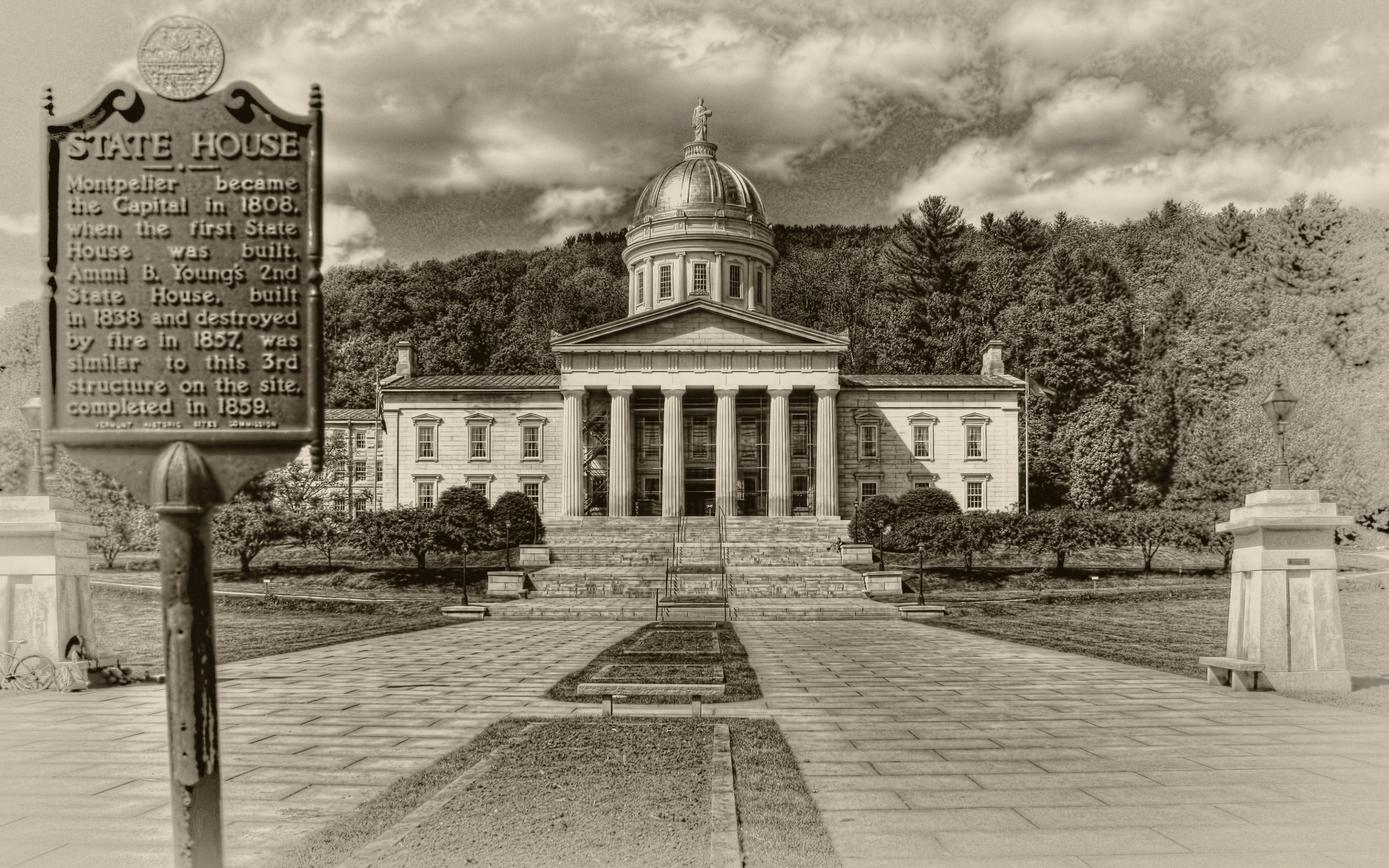 Download Man Made Vermont State House HD Wallpaper