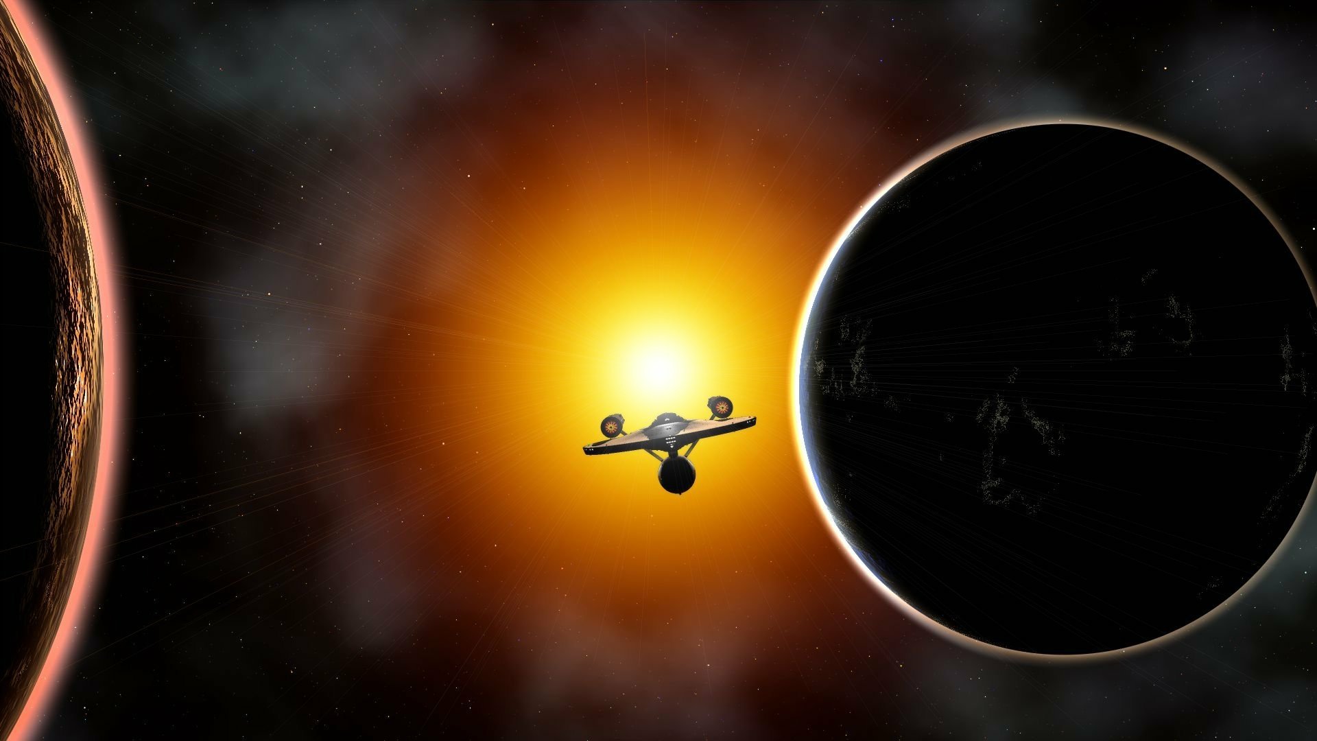 Star Trek HD Wallpaper — Enterprise at Binary Dawn | 1920x1080 ...
