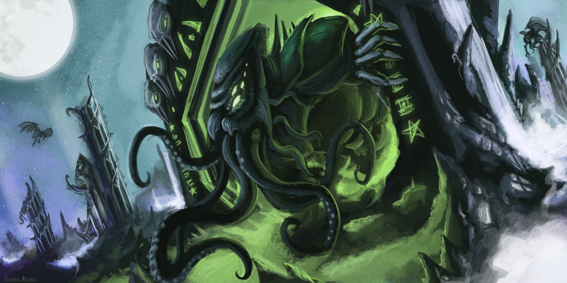 Download Fantasy Cthulhu 4k Ultra HD Wallpaper