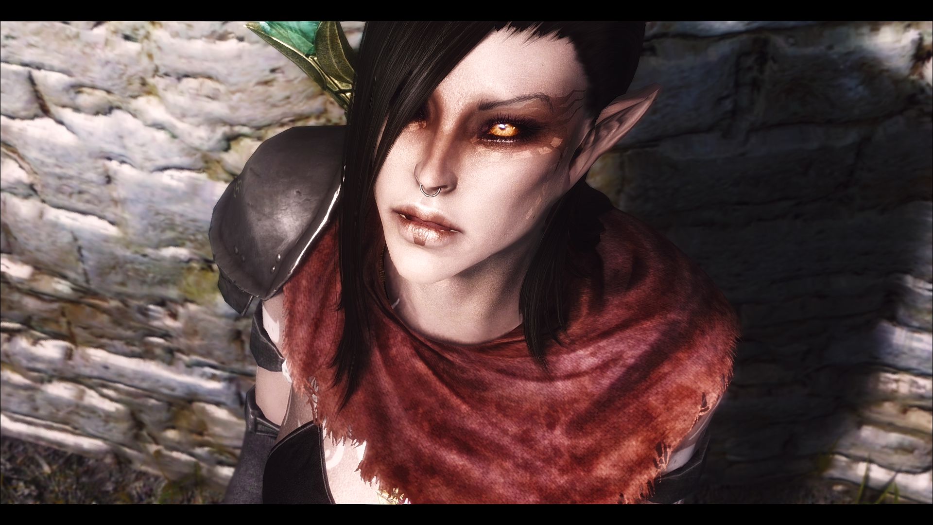 Skyrim HD Wallpaper: Dark Elf Stare from The Elder Scrolls V