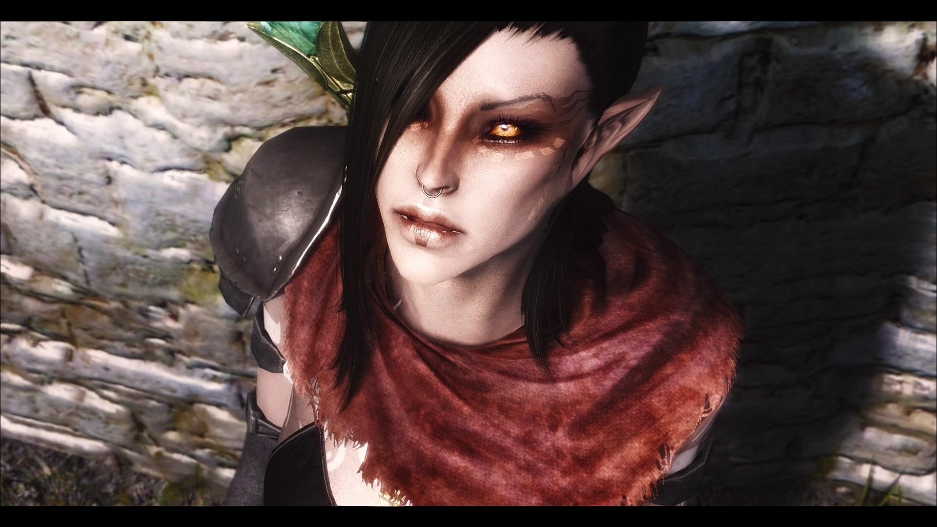 Skyrim HD Wallpaper: Dark Elf Stare from The Elder Scrolls V