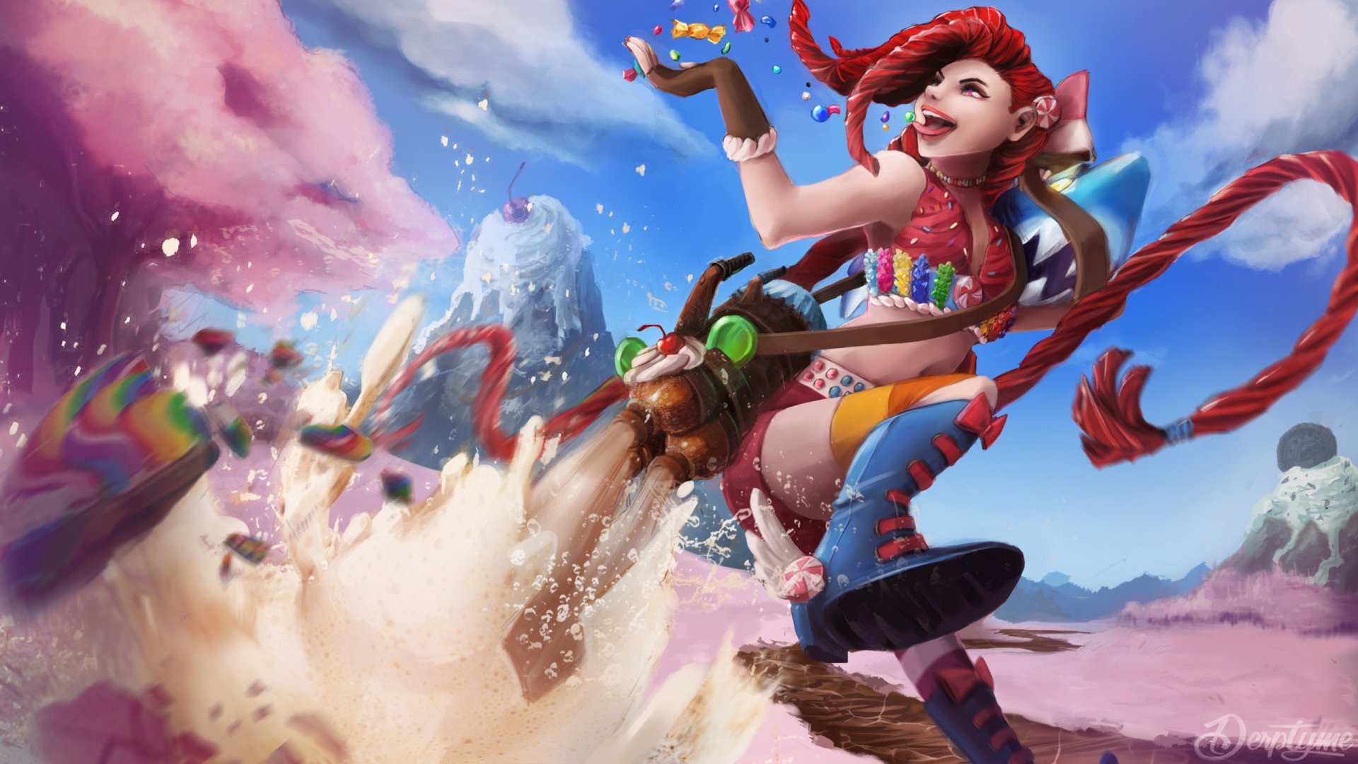 Jinx's Vibrant Adventure - League of Legends HD Wallpaper by SourTea