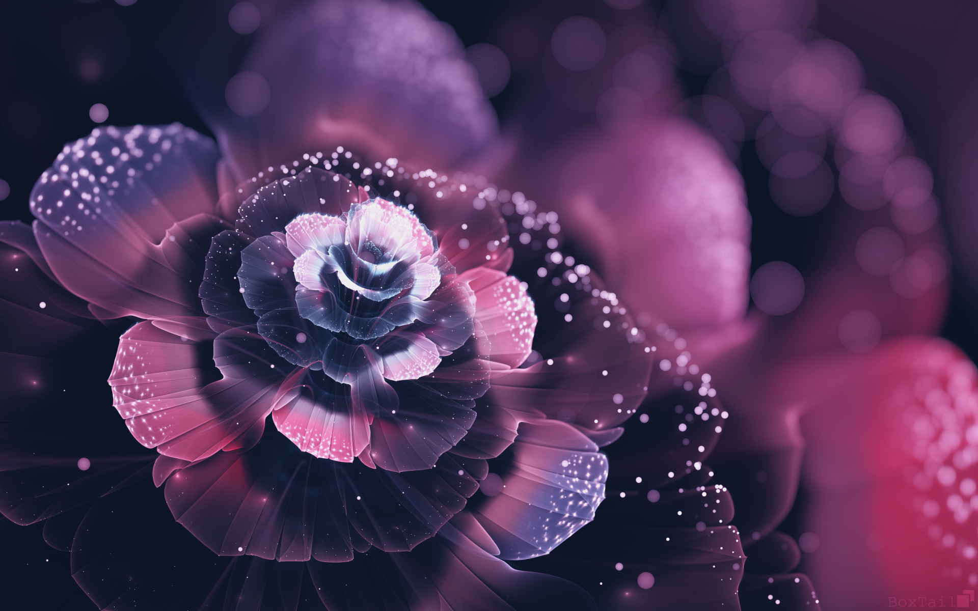 Psychedelic Fractal Flower - HD Wallpaper