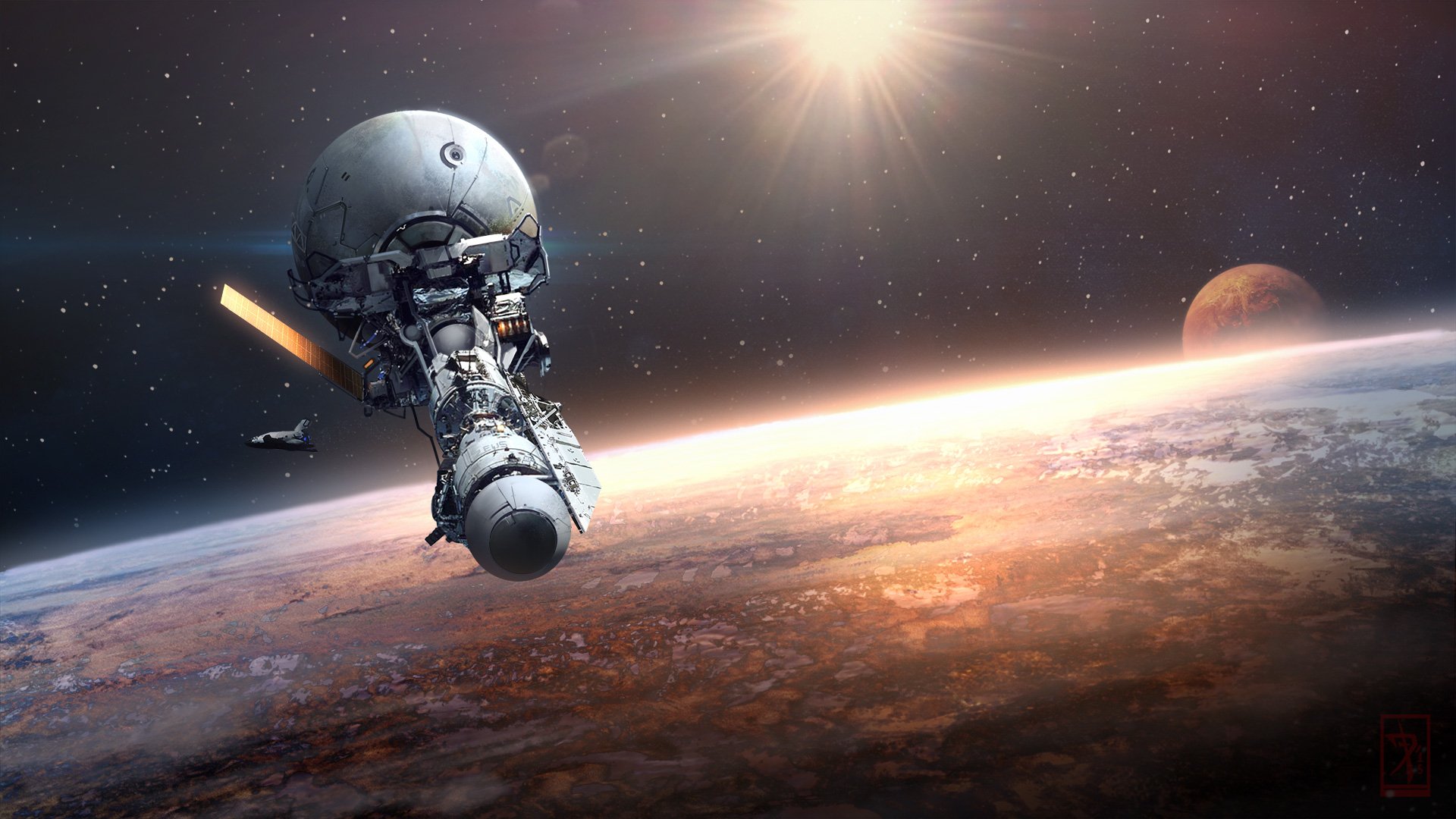 Epic Sci-Fi Spaceship HD Wallpaper: Journey Beyond the Stars by AKIRAwrong