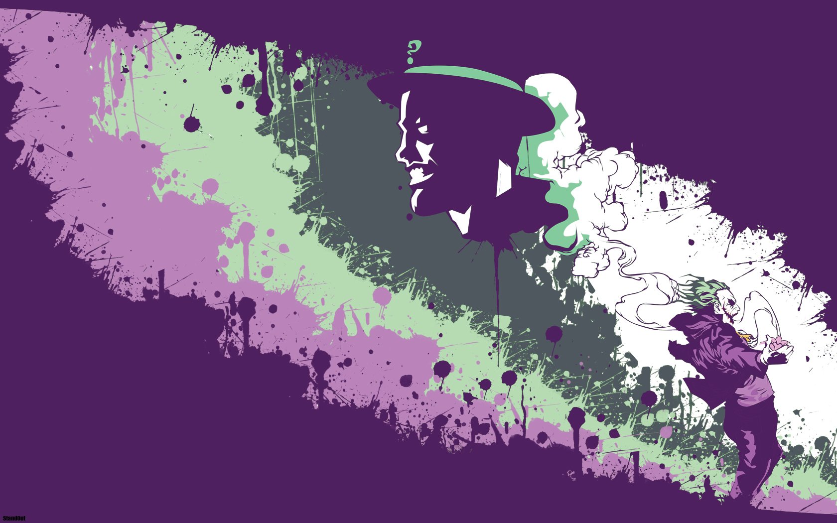 Batman’s Nemeses: Joker & Riddler HD Comic Art Wallpaper