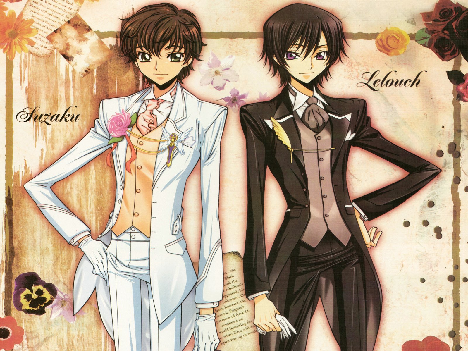 Download Suzaku Kururugi Lelouch Lamperouge Anime Code Geass Wallpaper