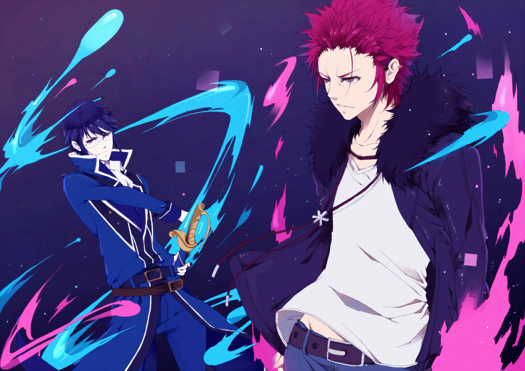 K Project HD Wallpaper: Reisi Munakata & Mikoto Suoh Anime Clash