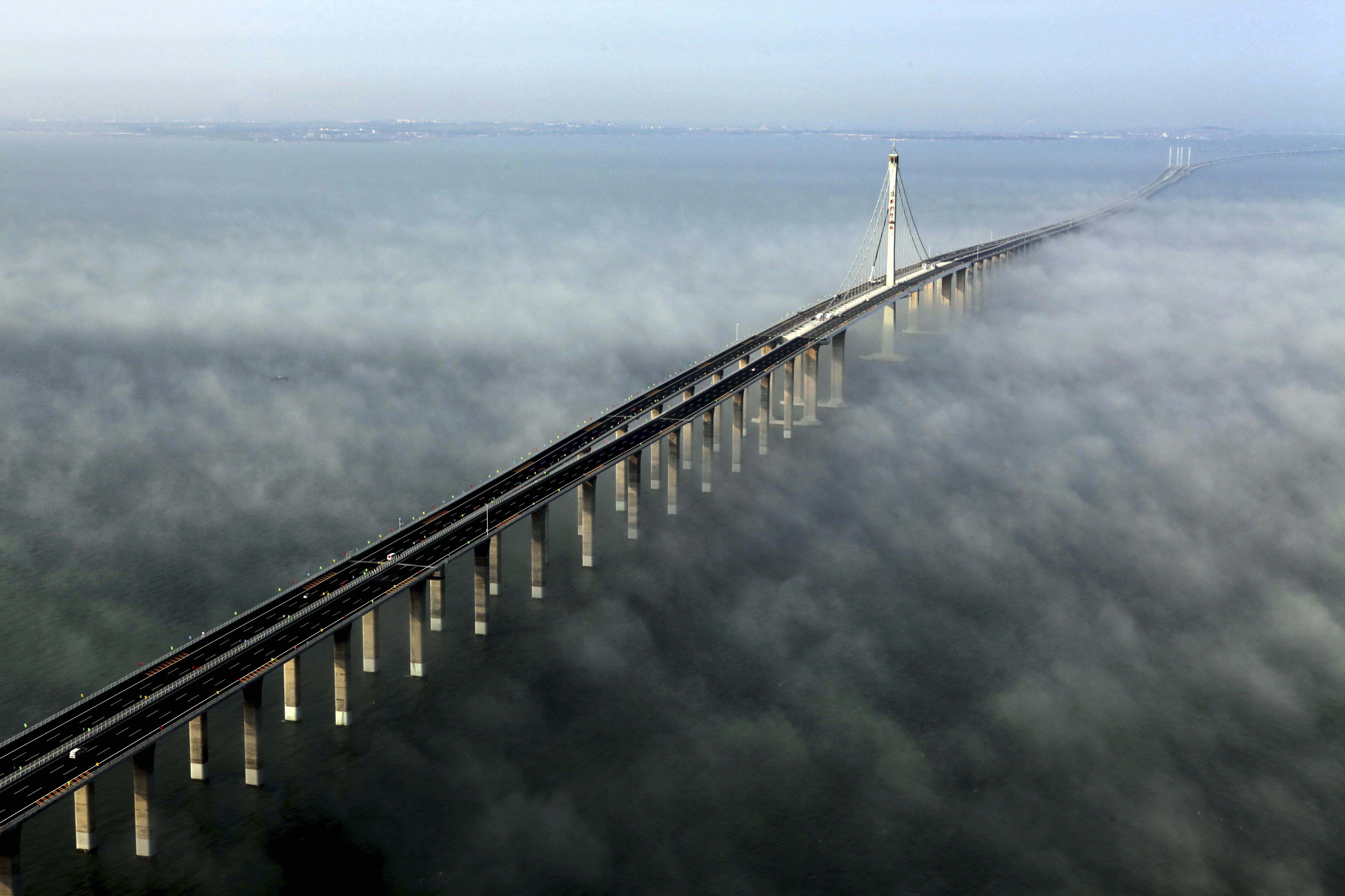 Download Man Made Jiaozhou Bay Bridge 4k Ultra HD Wallpaper