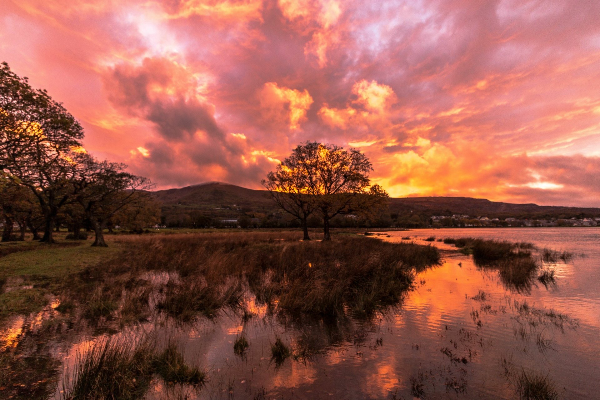 Download Water Sky Landscape Sunset Reflection Sun Lake Mountain Tree ...