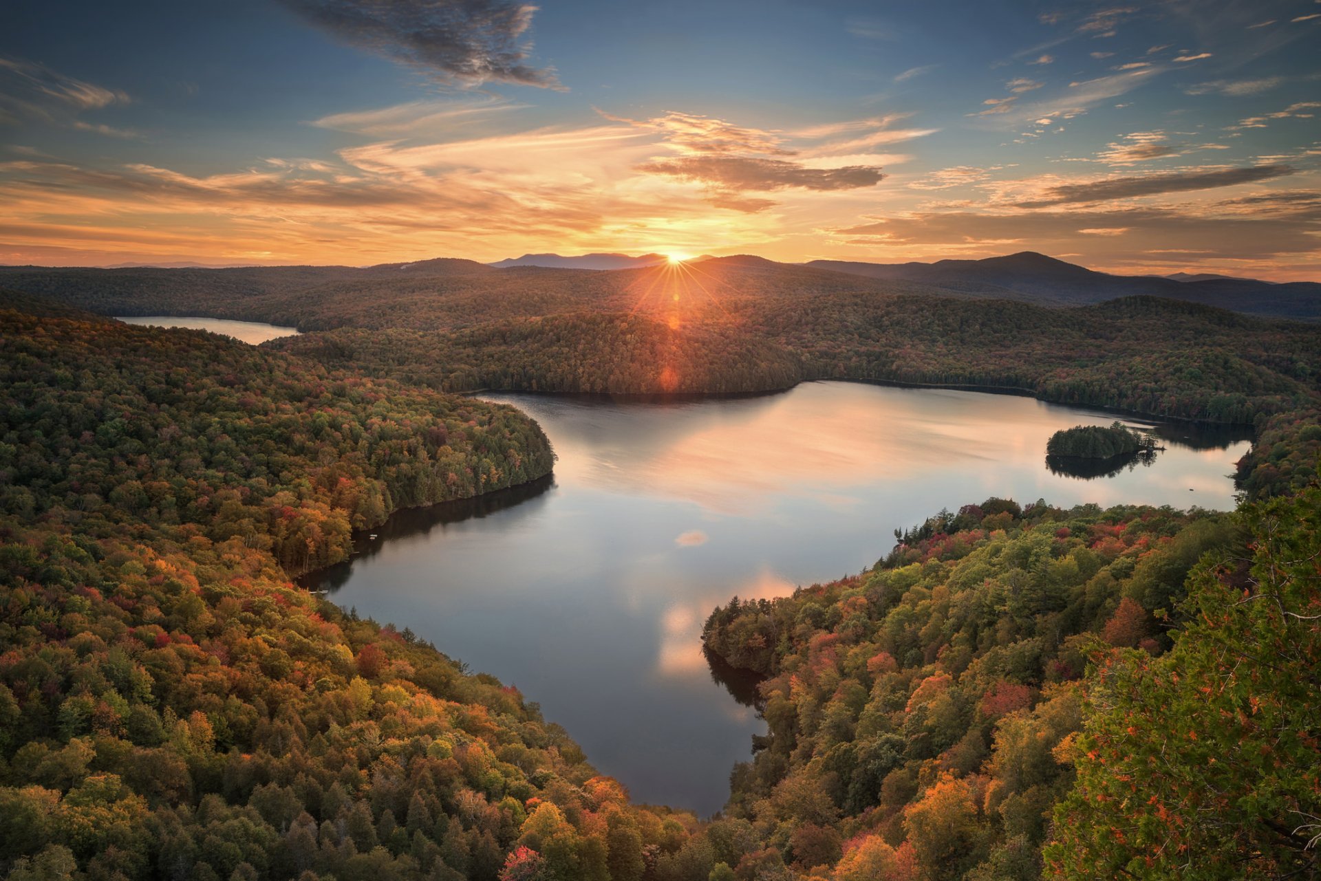 Autumn Sunrise Over Serene Lake and Forest Landscape – HD Wallpaper ...