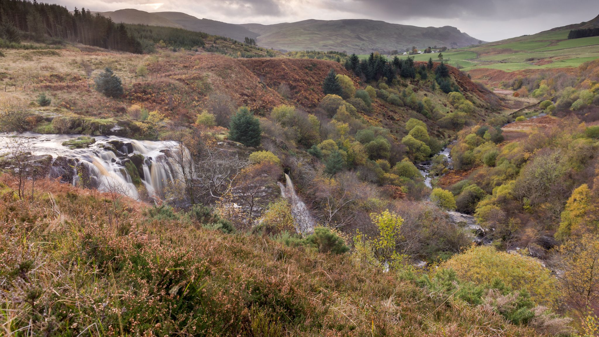 Loup Of Fintry Waterfall Wallpaper | 2048x1152
