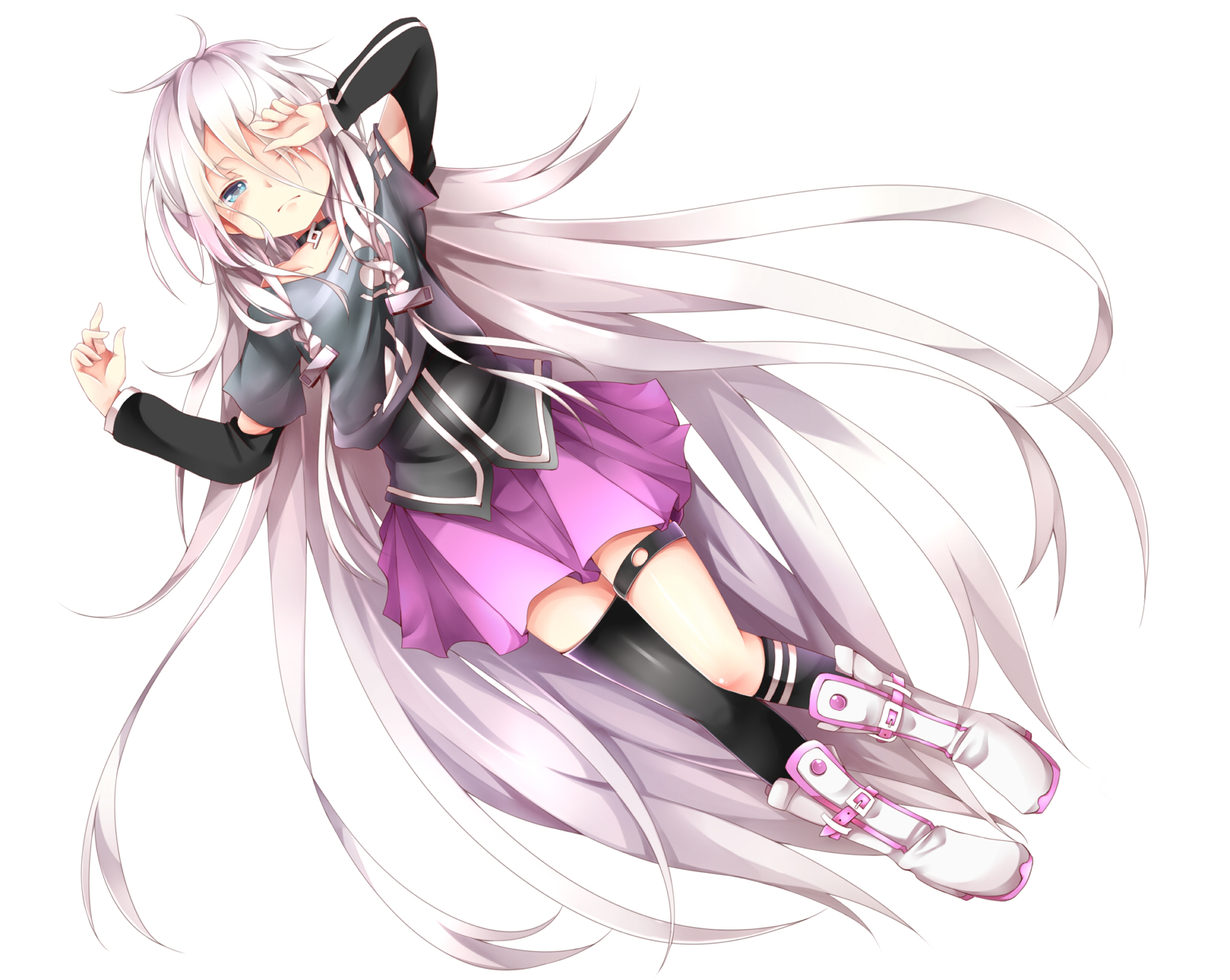 Vocaloid Ia Vocaloid Anime Girls Long Hair Gray Hair