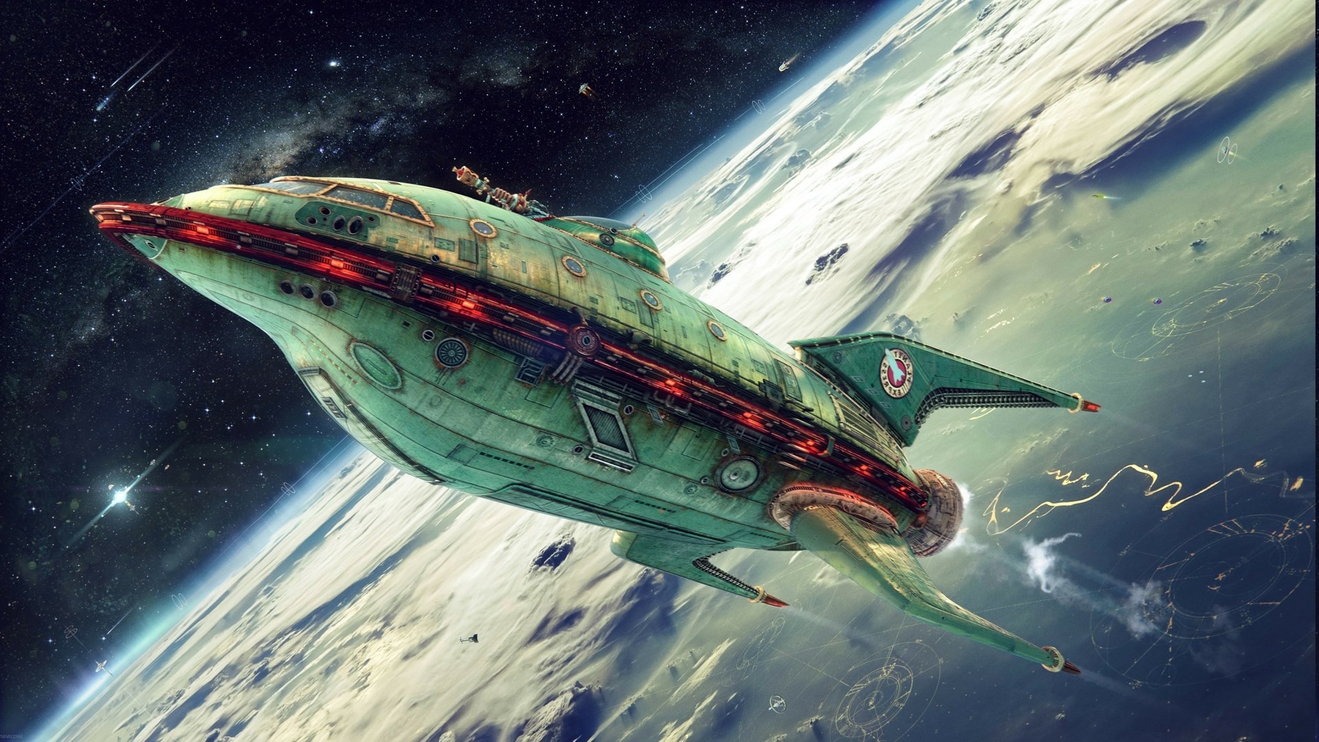Futurama Spaceship HD Wallpaper: A Cosmic Journey