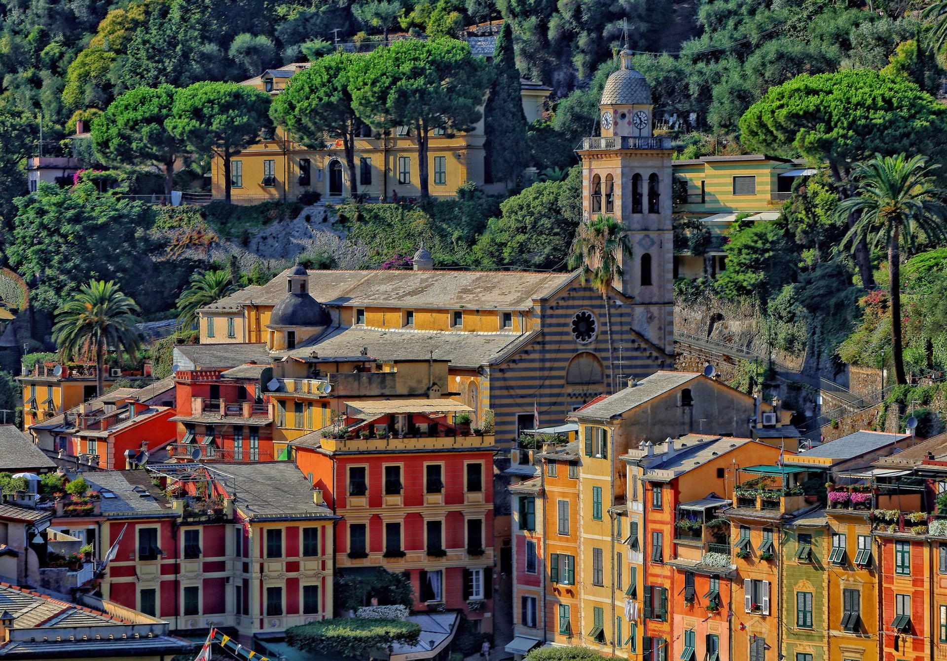 Portofino Colorburst: Vibrant Italian Houses — HD Wallpaper