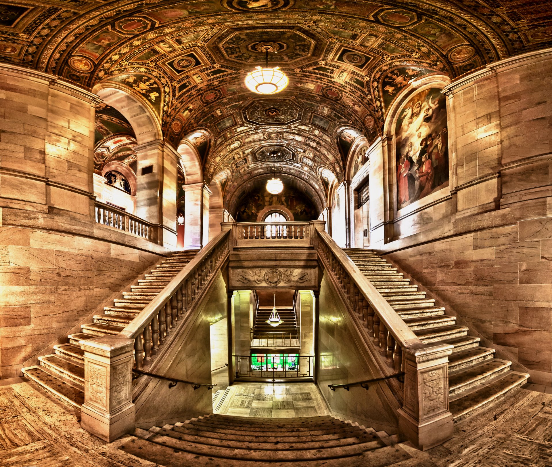Stunning Stairs of Detroit Public Library - 4K Ultra HD Wallpaper