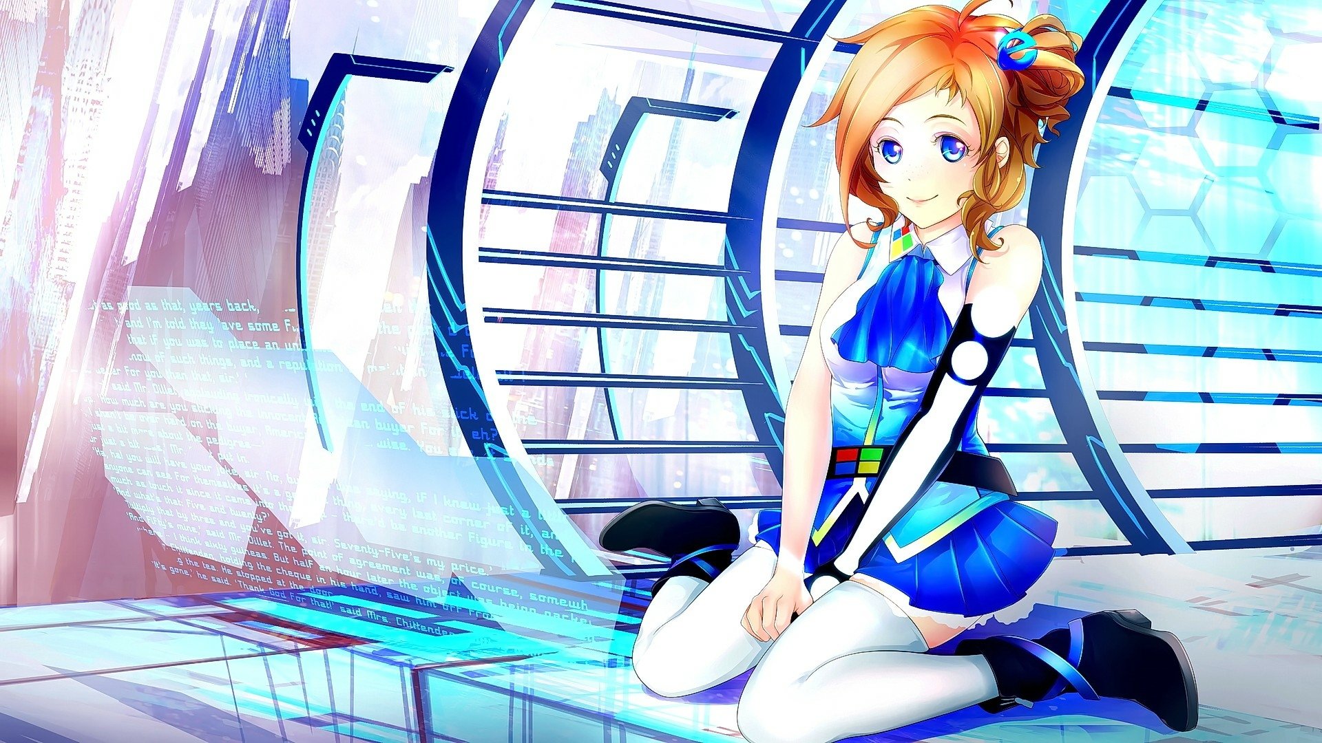 Download Blue Eyes Anime Os-tan HD Wallpaper | 1920x1080 | Wallpaper Abyss