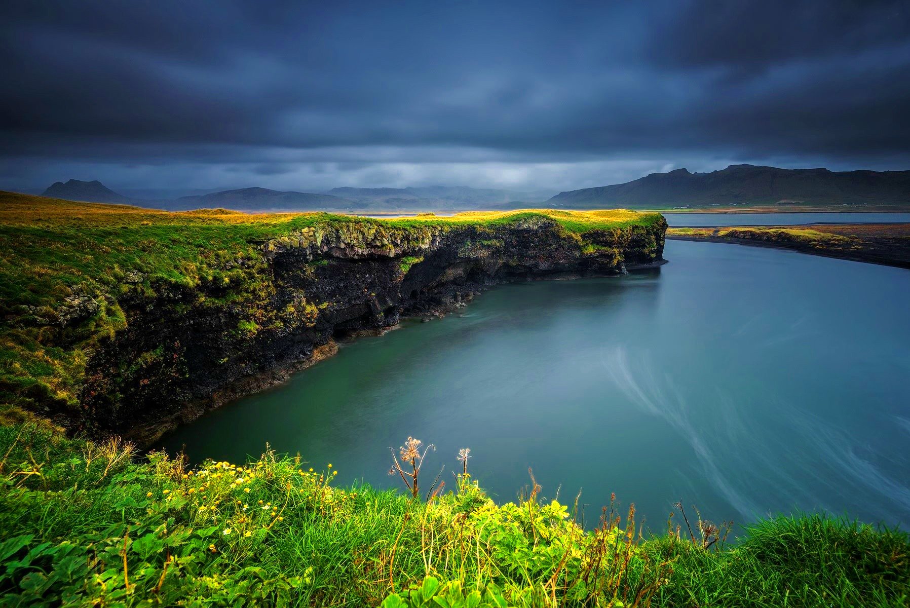 Download Blue Coast Cliff Nature Coastline Wallpaper