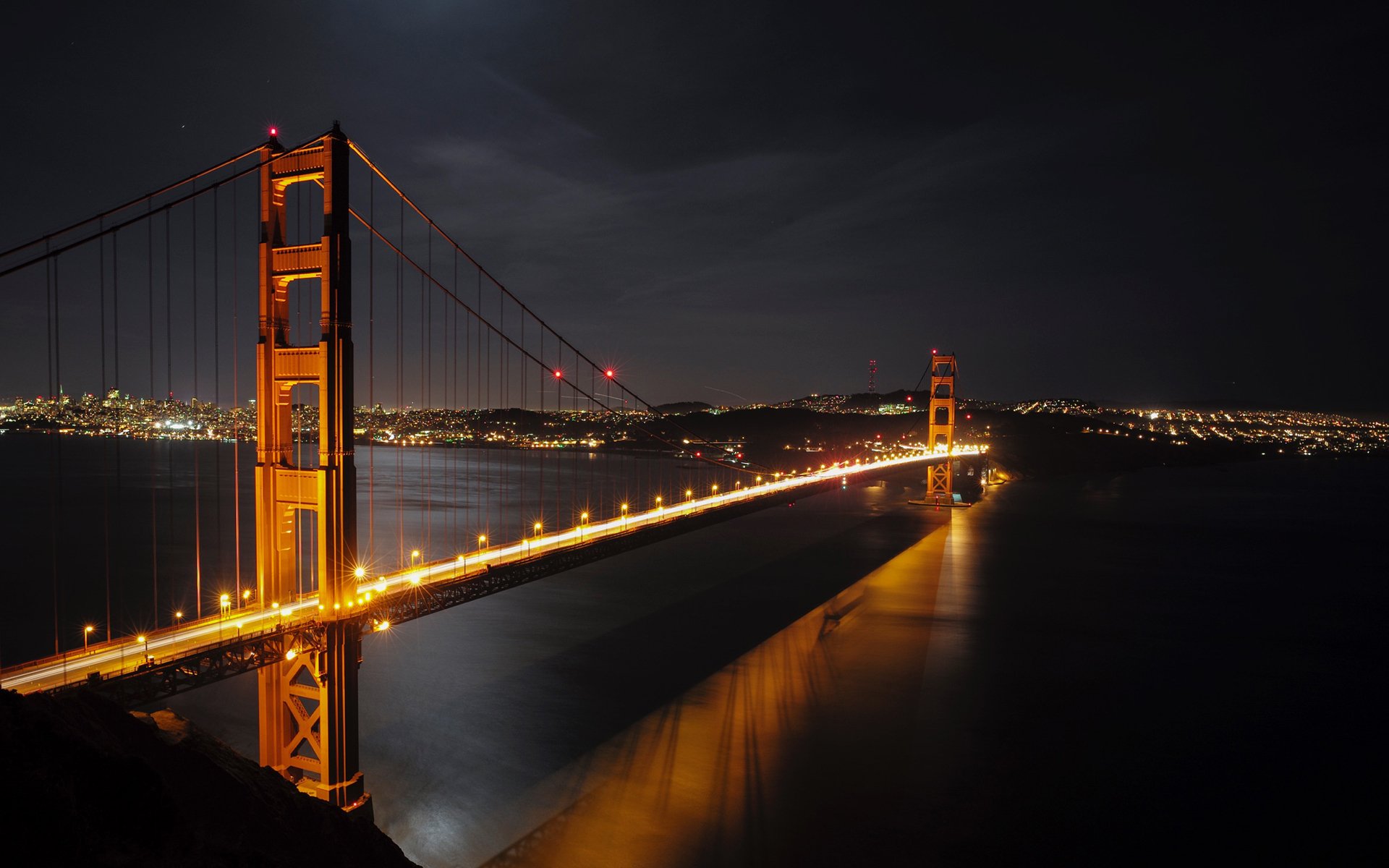 Download San Francisco Bridge Light Night Man Made Golden Gate Bridge ...