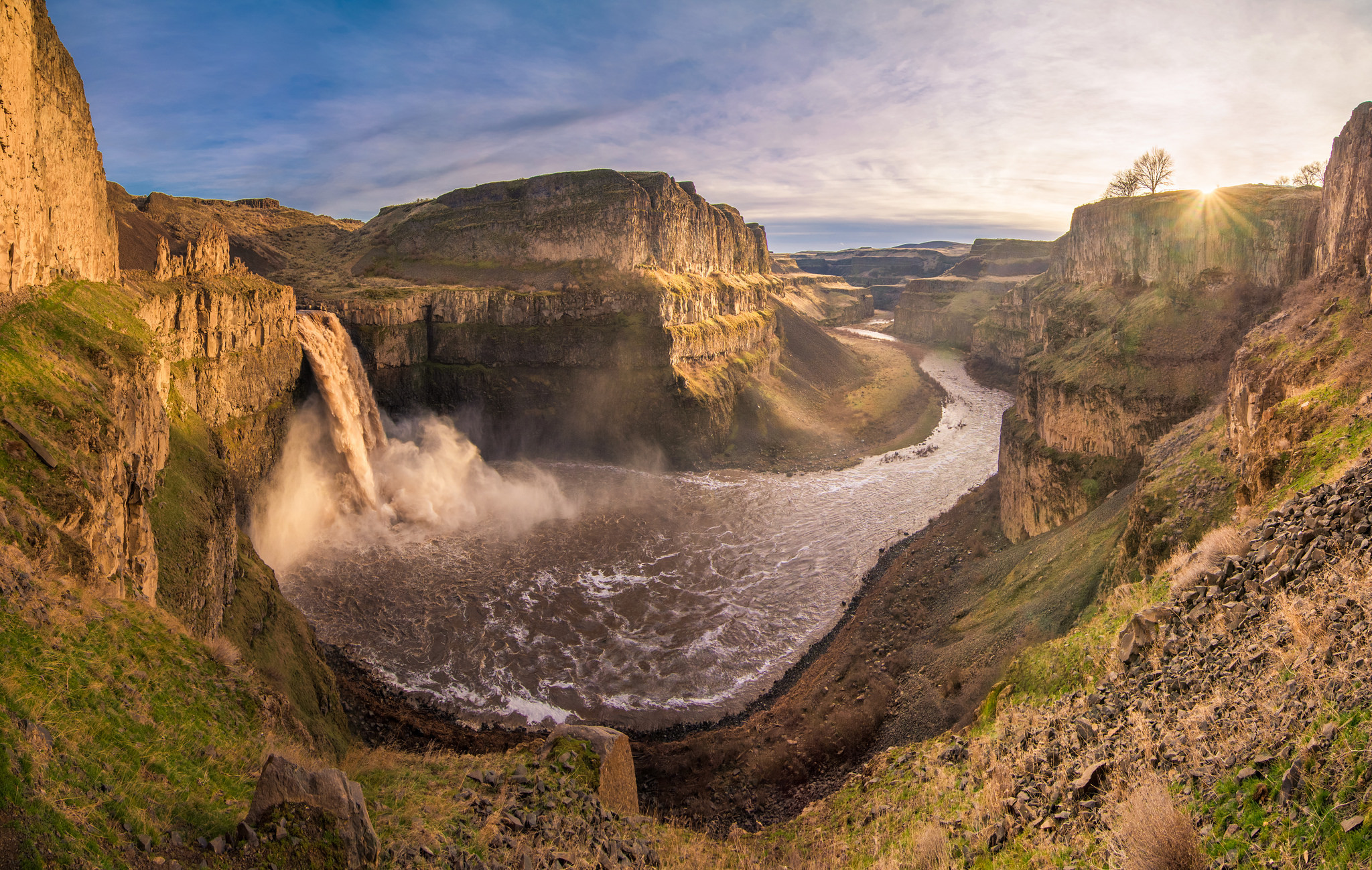 Download Landscape Cliff River Canyon Nature Waterfall Palouse Falls HD ...
