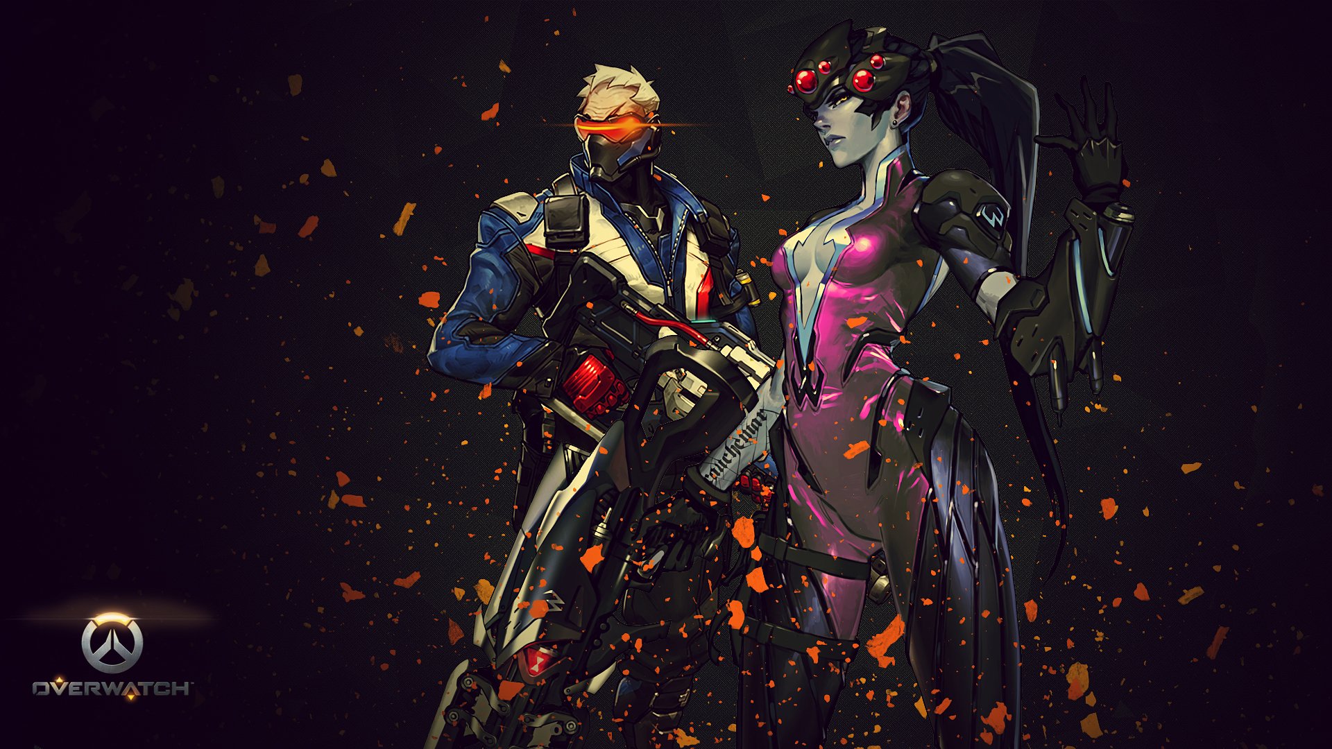 Epic Overwatch HD Wallpaper: Soldier 76 & Widowmaker Unite by Julio Tejedor