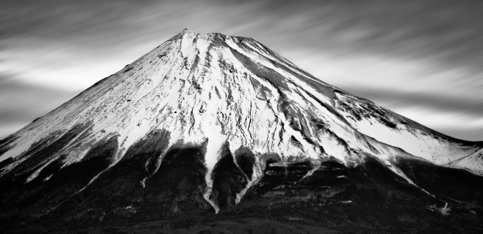 Majestic Mount Fuji: Black & White Volcano HD Wallpaper from Japan's ...