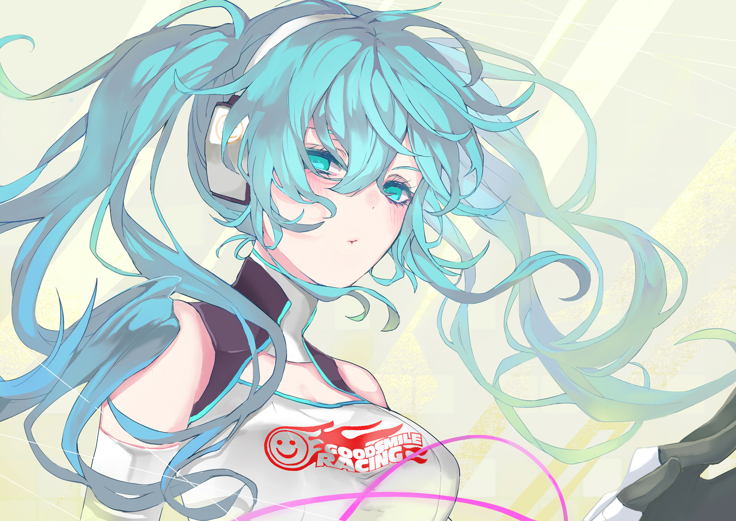 Download Headphones Blush Aqua Eyes Aqua Hair Twintails Long Hair ...
