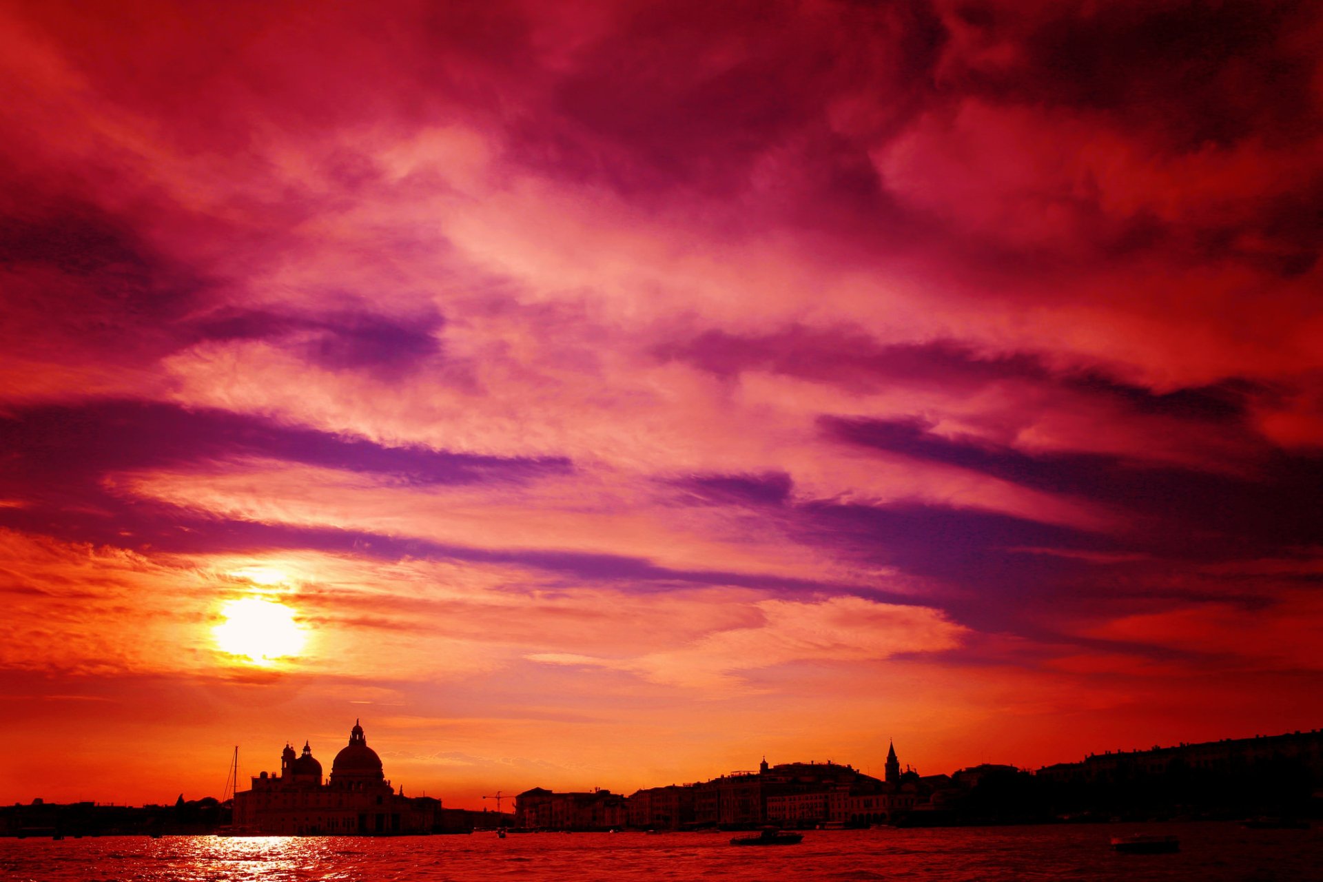Download Sky Sunset City Italy Man Made Venice HD Wallpaper