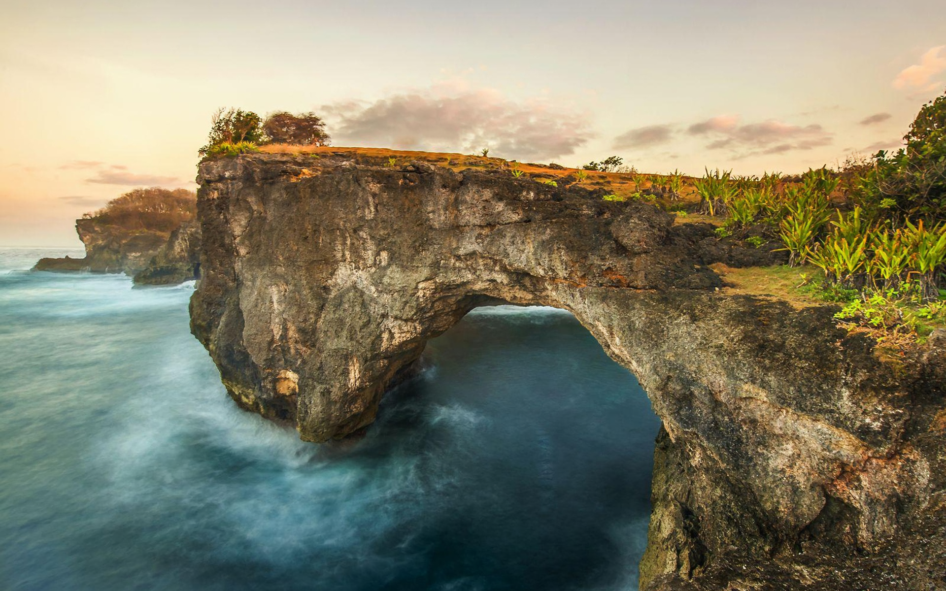 Download Sea Arch Ocean Nature Cliff HD Wallpaper