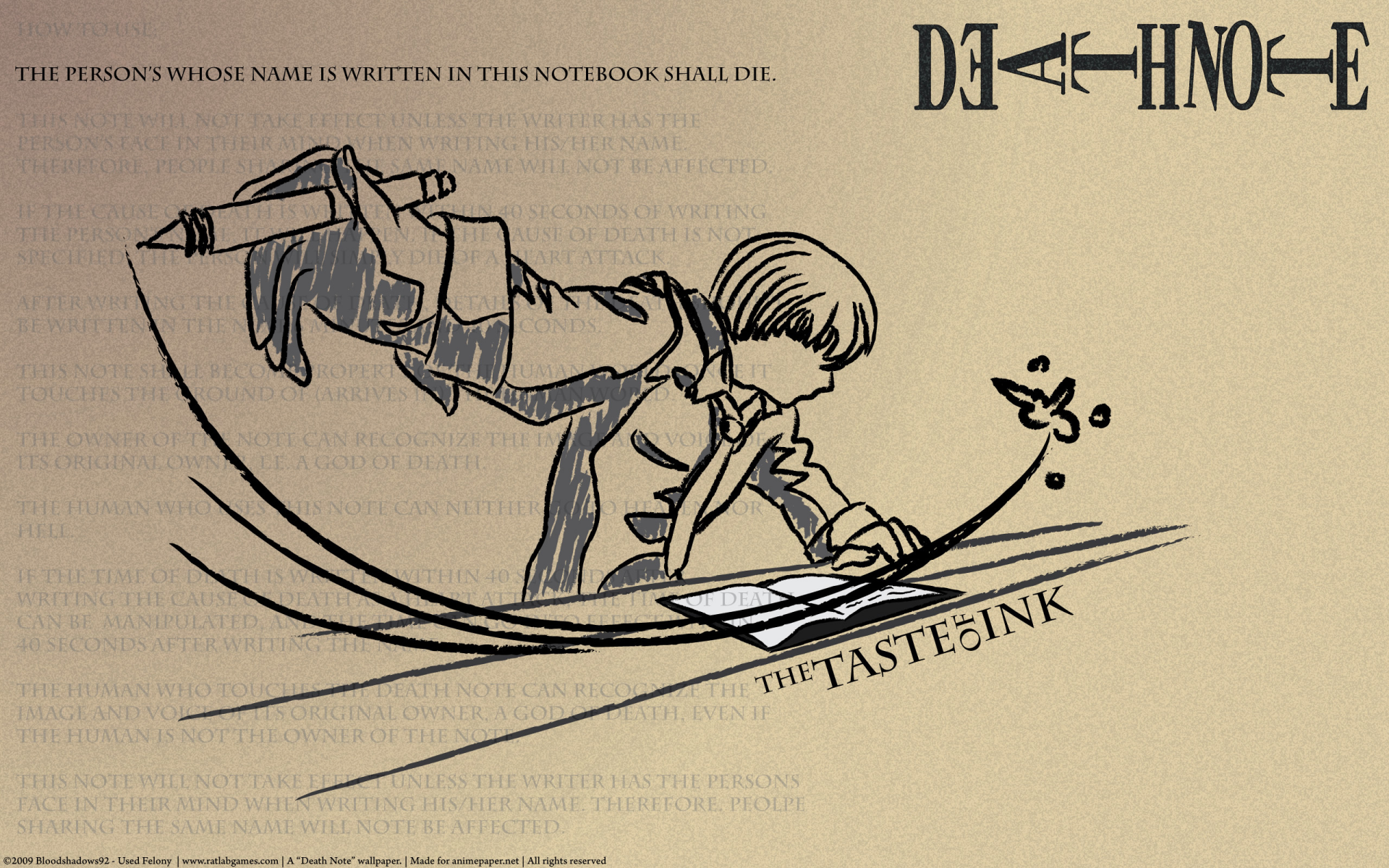 Death Note HD Wallpaper: Anime Art of Light Yagami's Fateful Pen Stroke