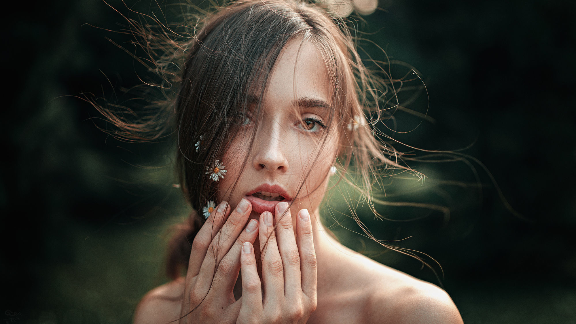 Download Brown Eyes Blur Brunette Model Woman Face HD Wallpaper by ...