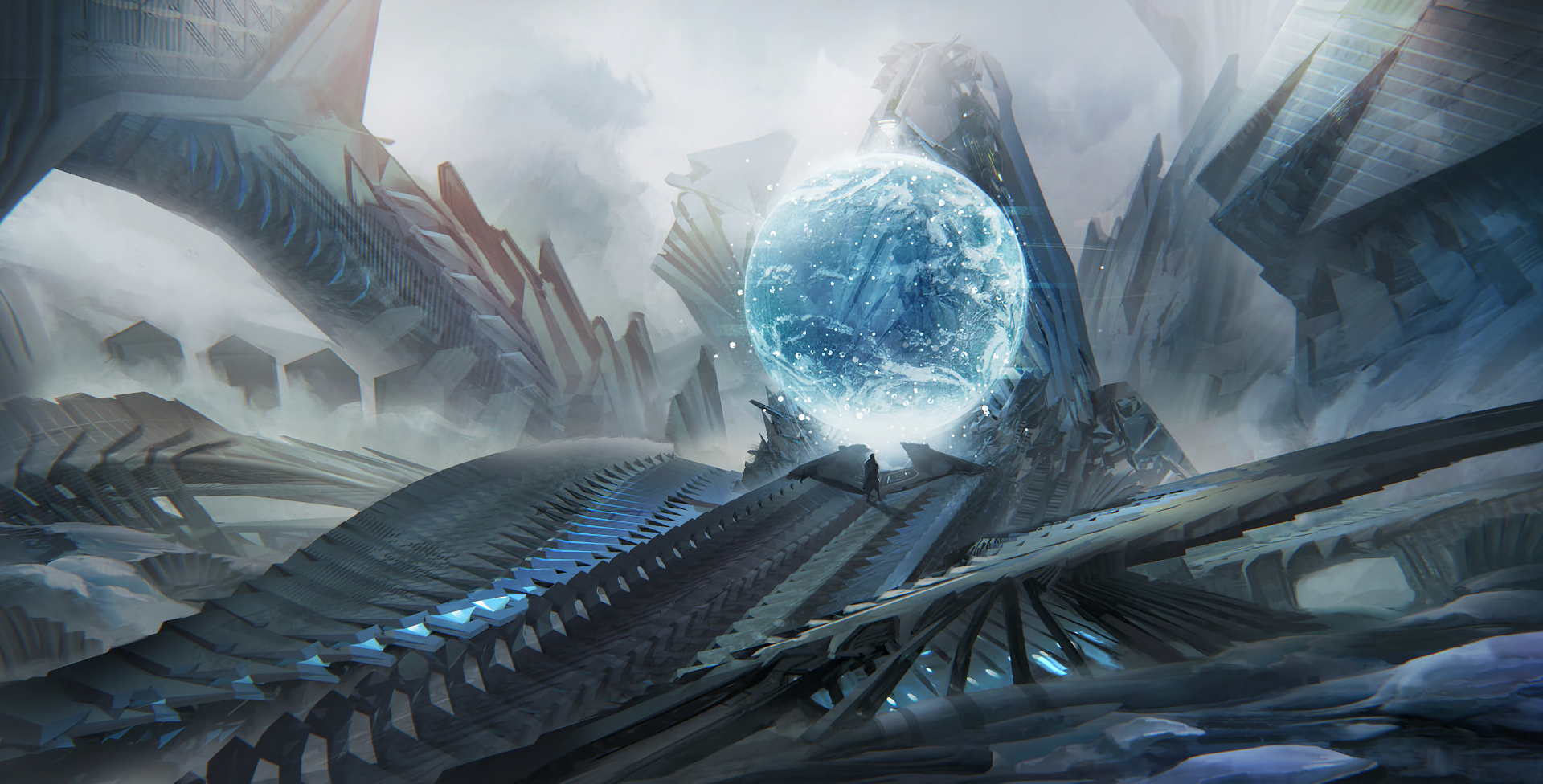 HD Sci-Fi Alien Realm: The Crystal Sphere Awakens by Leon Tukker