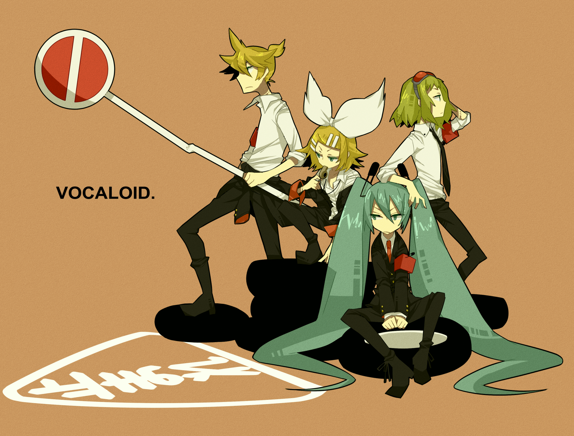 Vocaloid 2K Quad: Miku, Rin, Len & GUMI | 2983x2267 | Wallpaper Abyss
