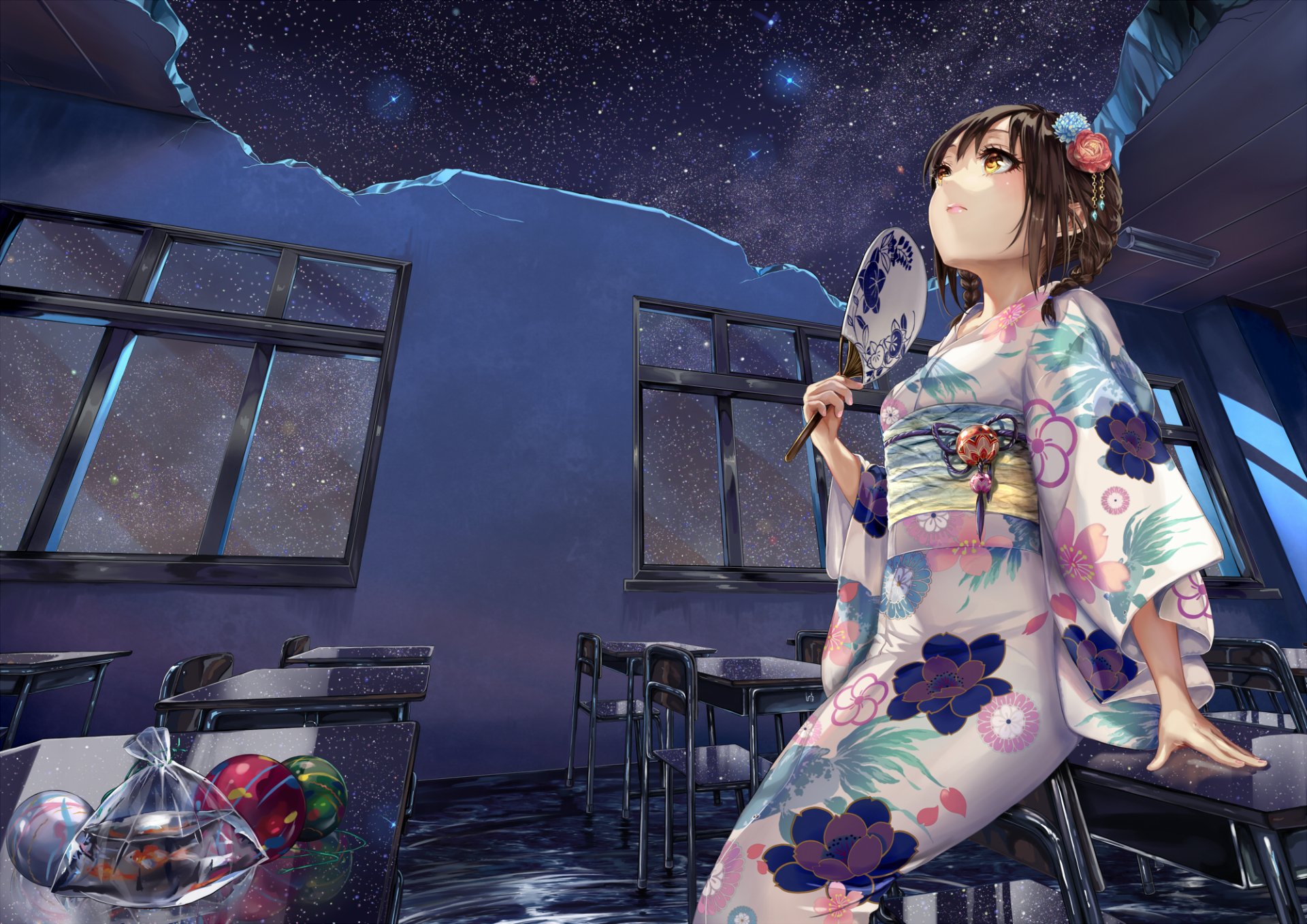 Starry Dreams: HD Anime Wallpaper