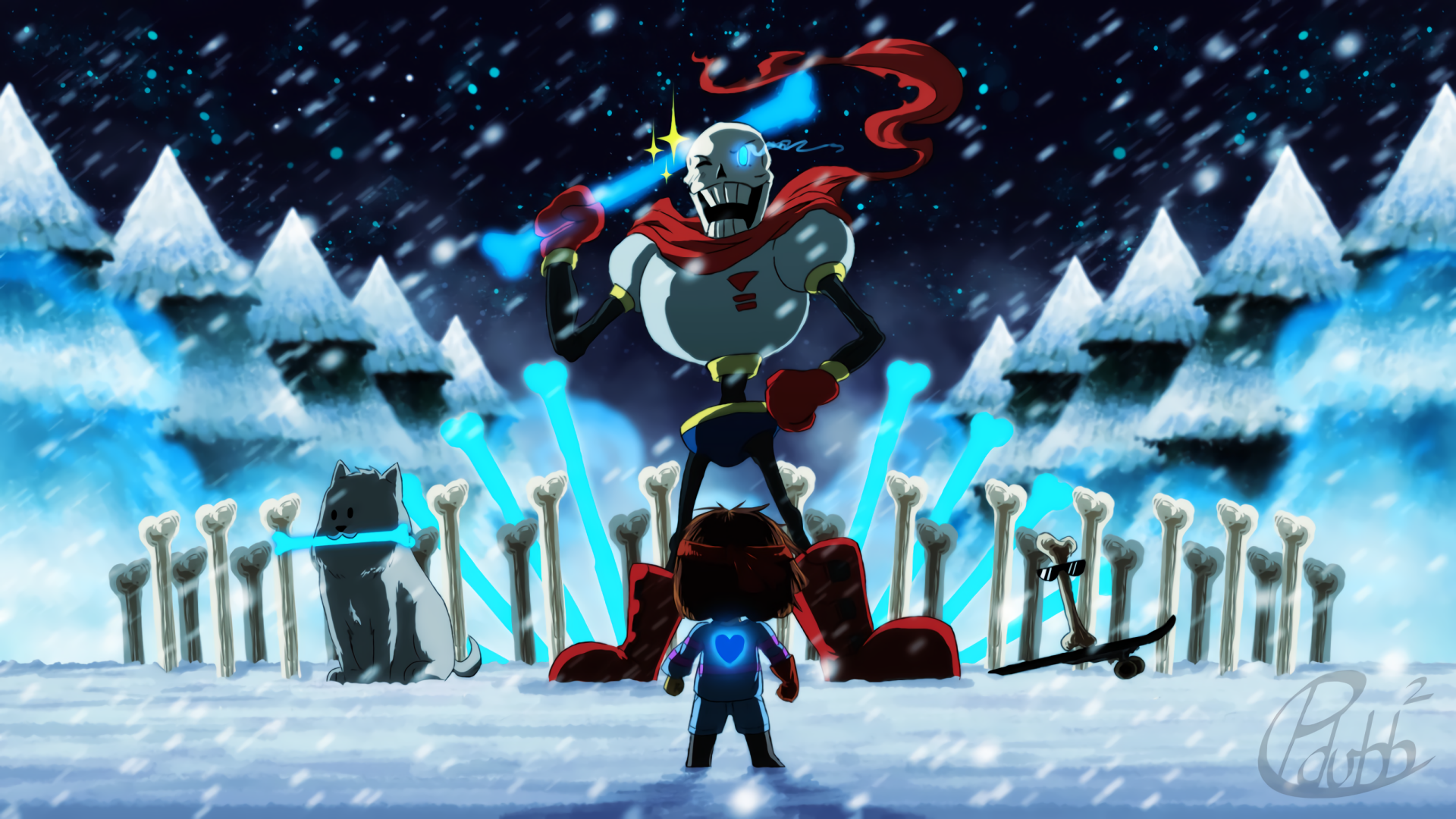 Epic Undertale Showdown HD Wallpaper by Pdubbsquared