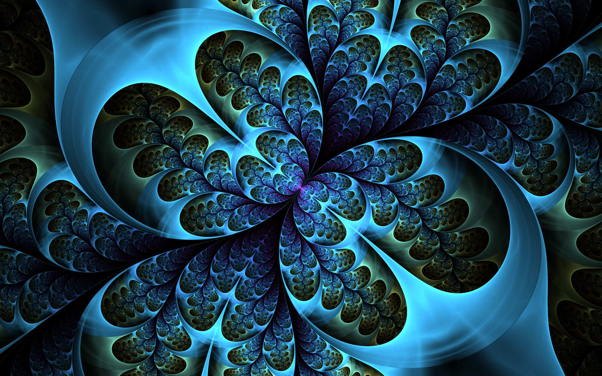 Blue Fractals Wallpaper 1920x1200 Wallpaper Movement, Fractals,