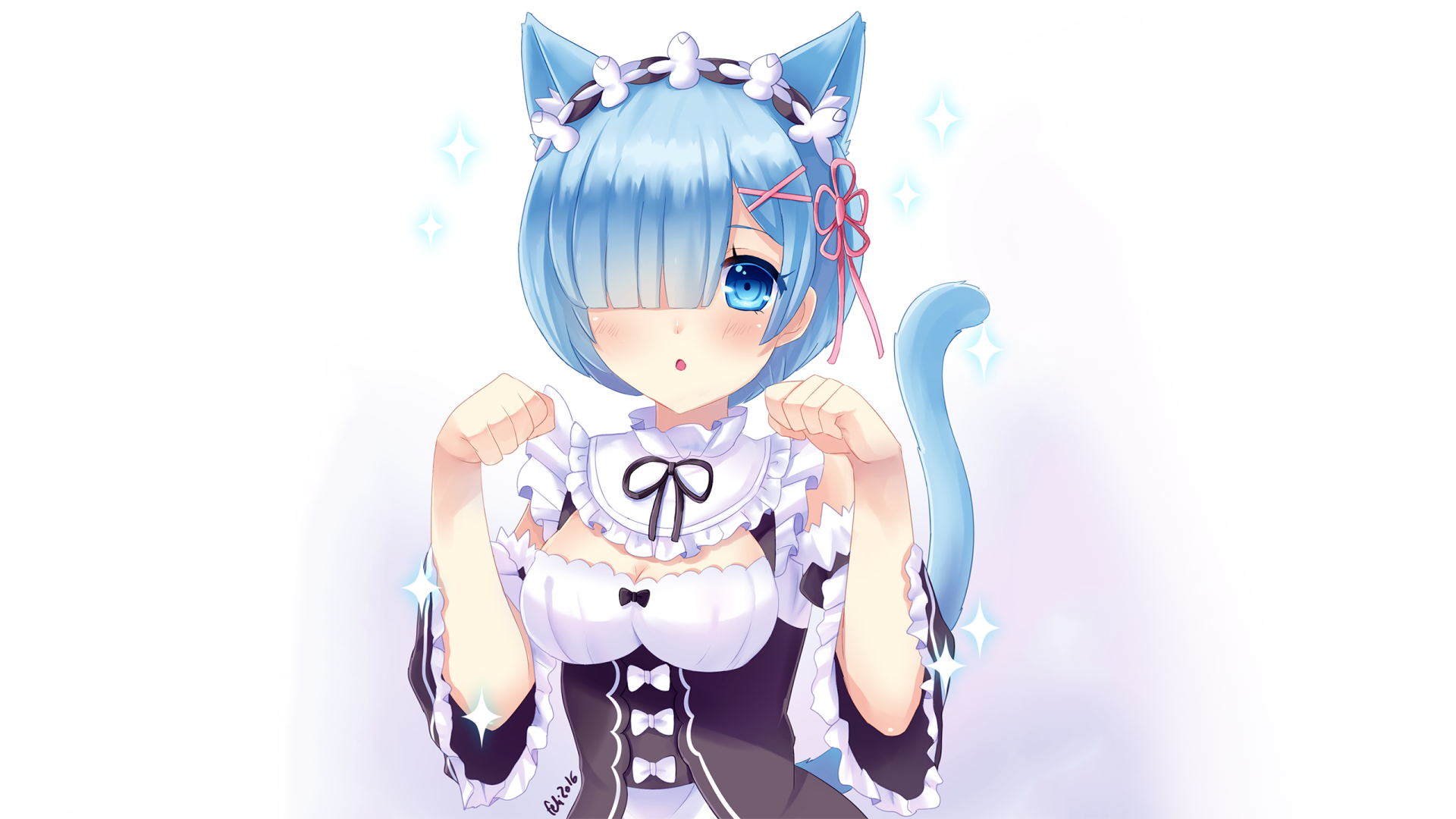HD Wallpaper of Rem from Re:Zero with Blue Hair and Animal Ears ...