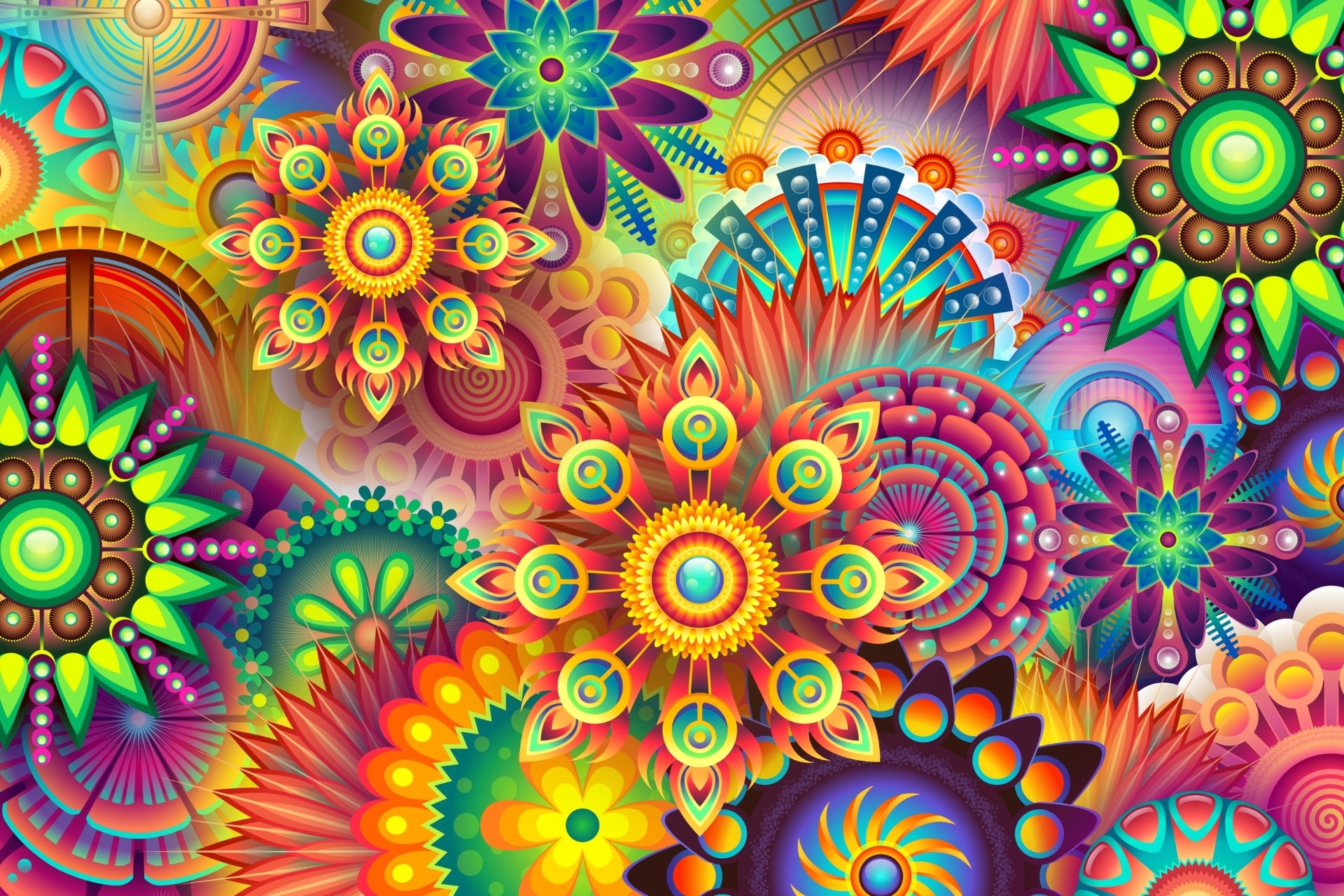 Vibrant Abstract Vector: Colorful HD Shapes Wallpaper by Speedy McVroom