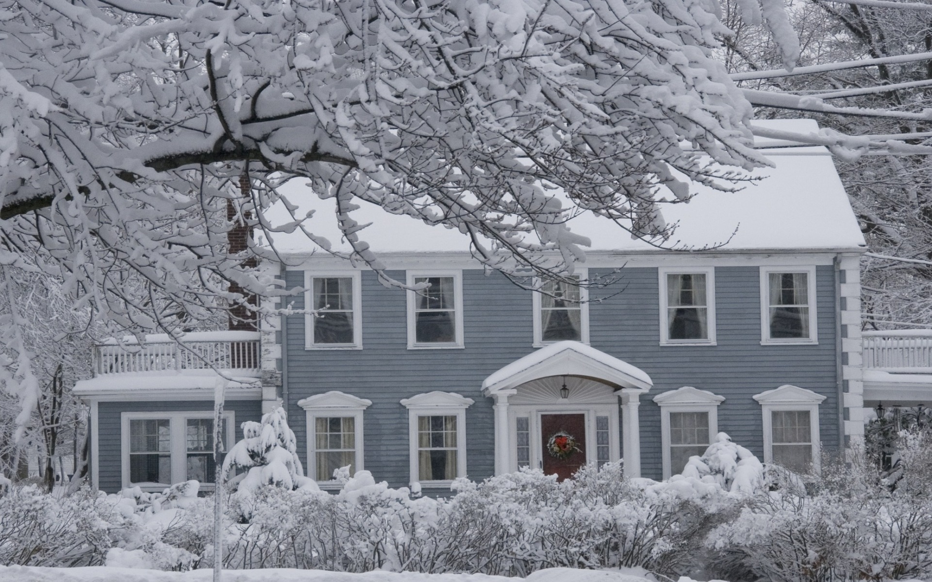 Winter Wallpaper New England Home
