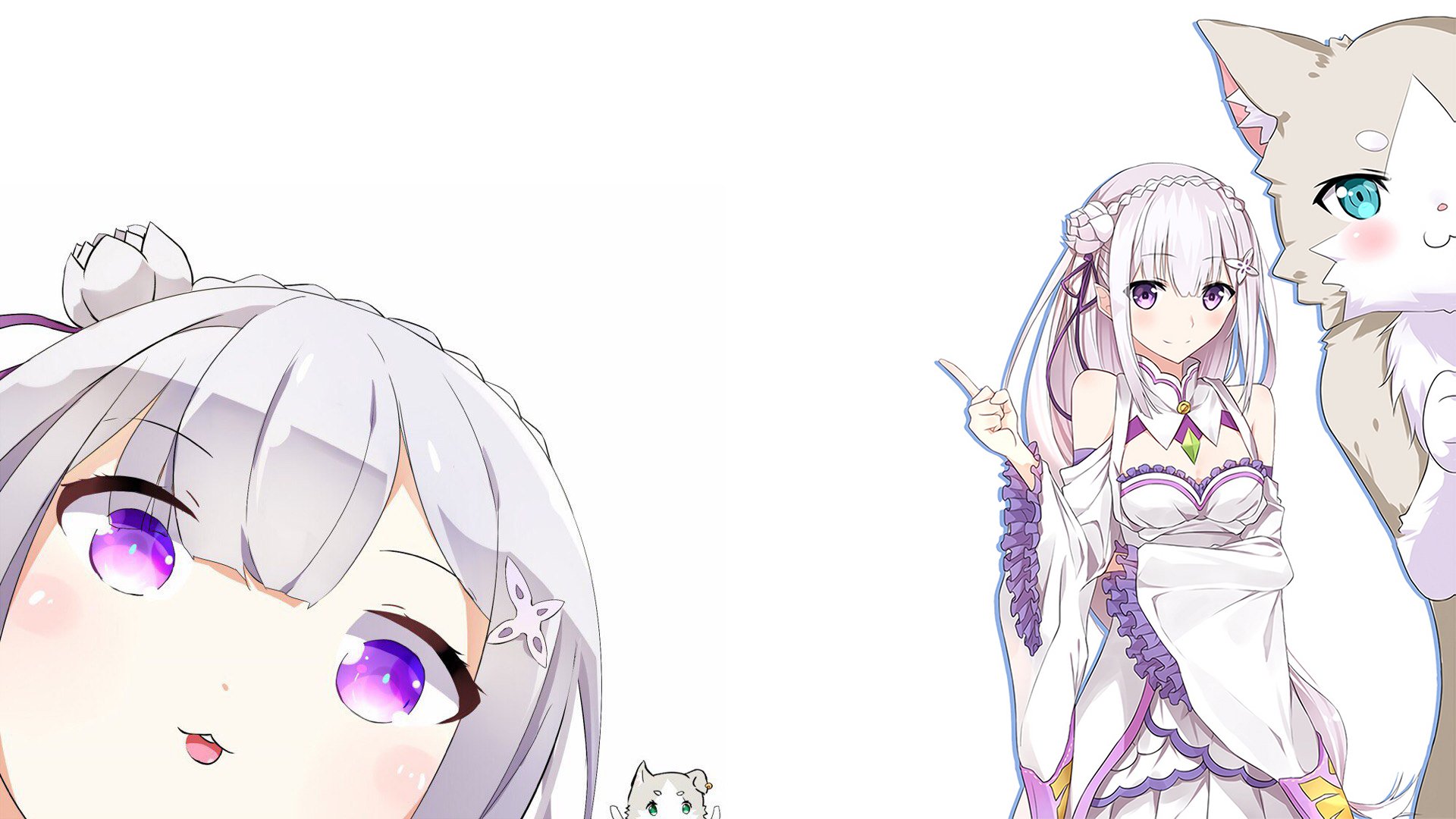 Re:Zero HD Wallpaper – Emilia & Pack in Action from Another World ...