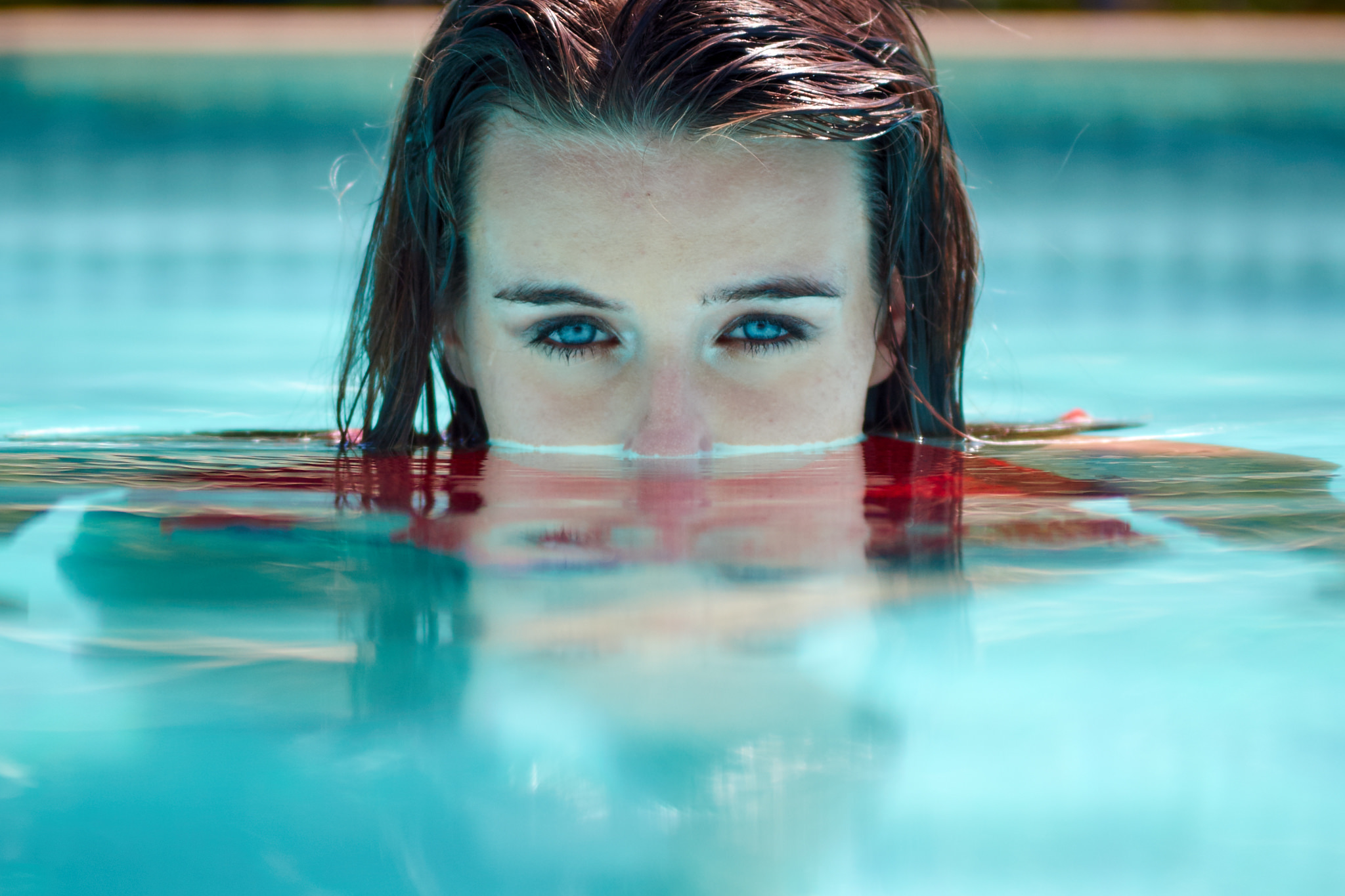Download Reflection Water Face Blue Eyes Woman Eye HD Wallpaper by ...