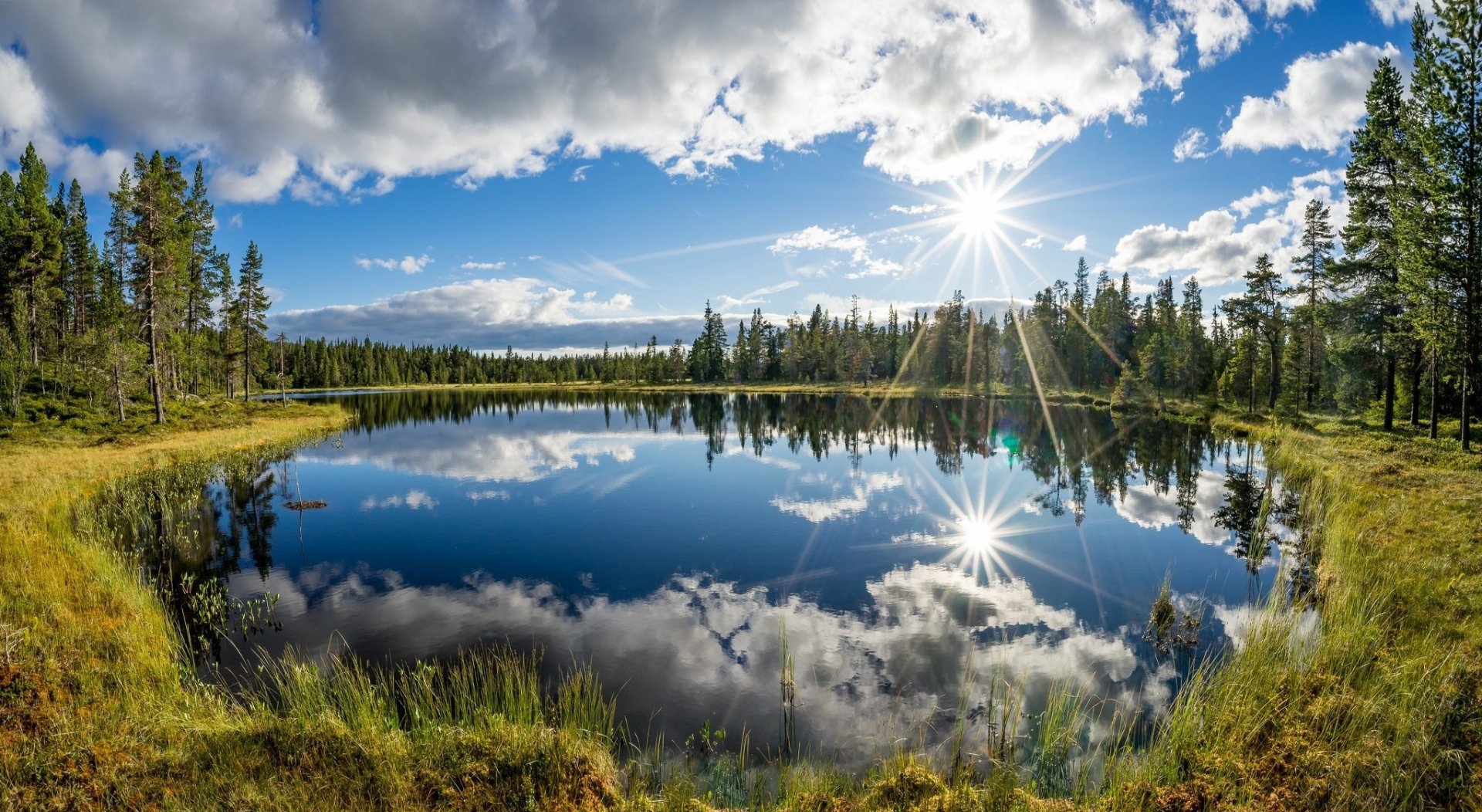 Sunlit Lake Reflections: A Stunning HD Nature Wallpaper | 2048x1122 ...