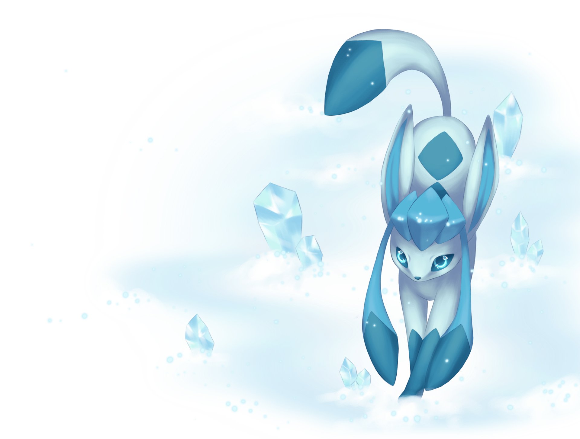Glaceon HD Wallpaper: Frozen Elegance in Pokémon Art