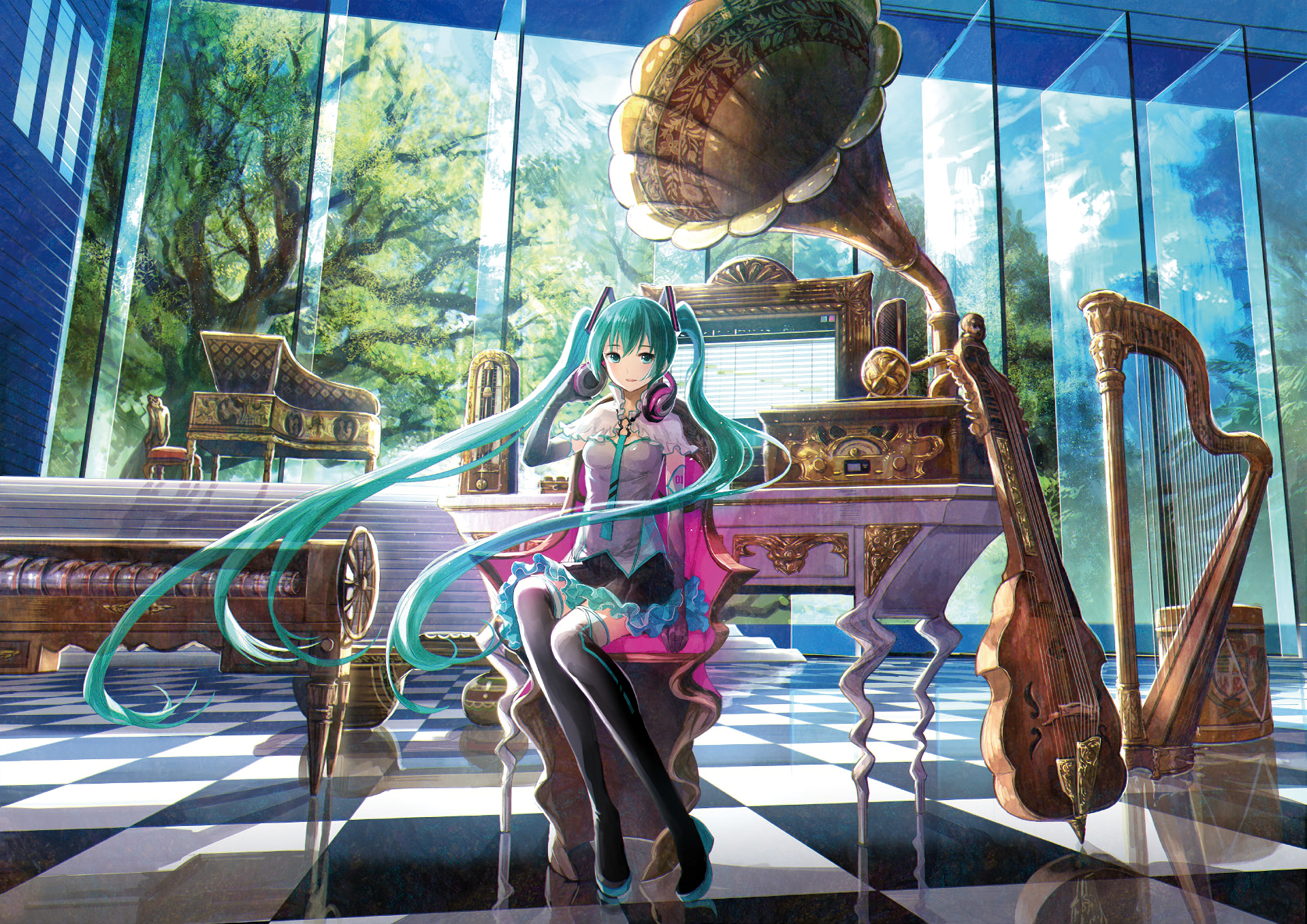 Hatsune Miku Vocaloid HD Wallpaper – Anime Melody in a Vintage Room by ...