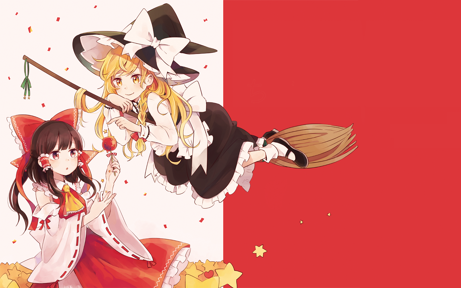 Download Marisa Kirisame Reimu Hakurei Anime Touhou HD Wallpaper ...