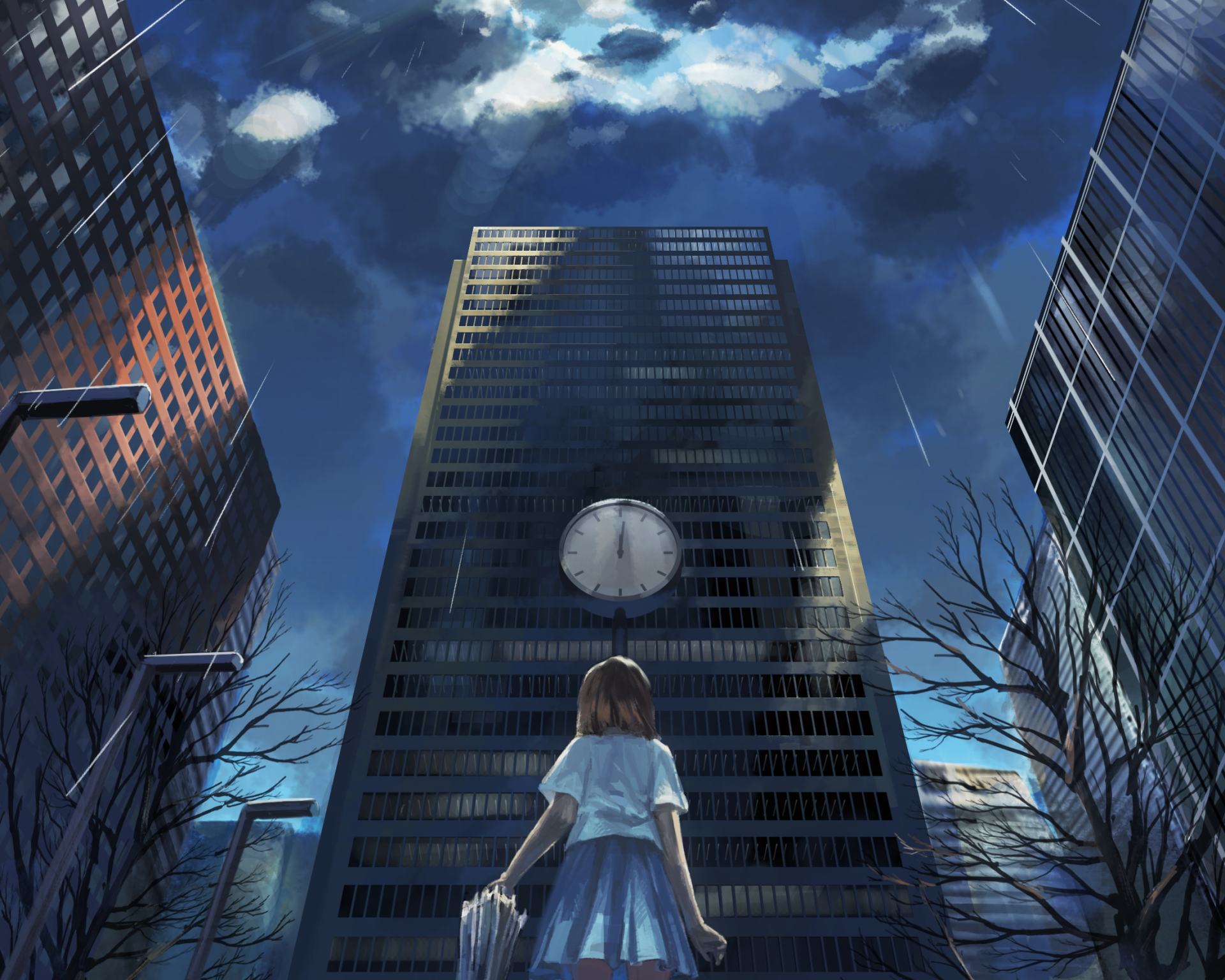 Download Anime Building HD Wallpaper | 2194x1755 | Wallpaper Abyss
