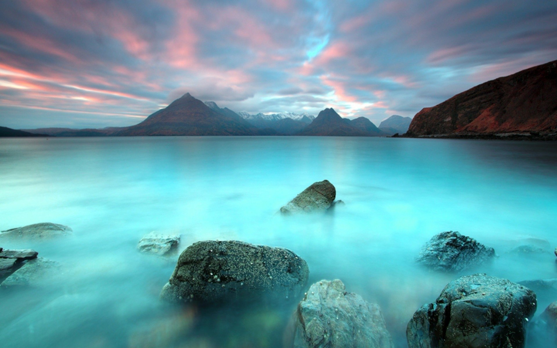 Download Sunset Turquoise Blue Sea Nature Ocean HD Wallpaper