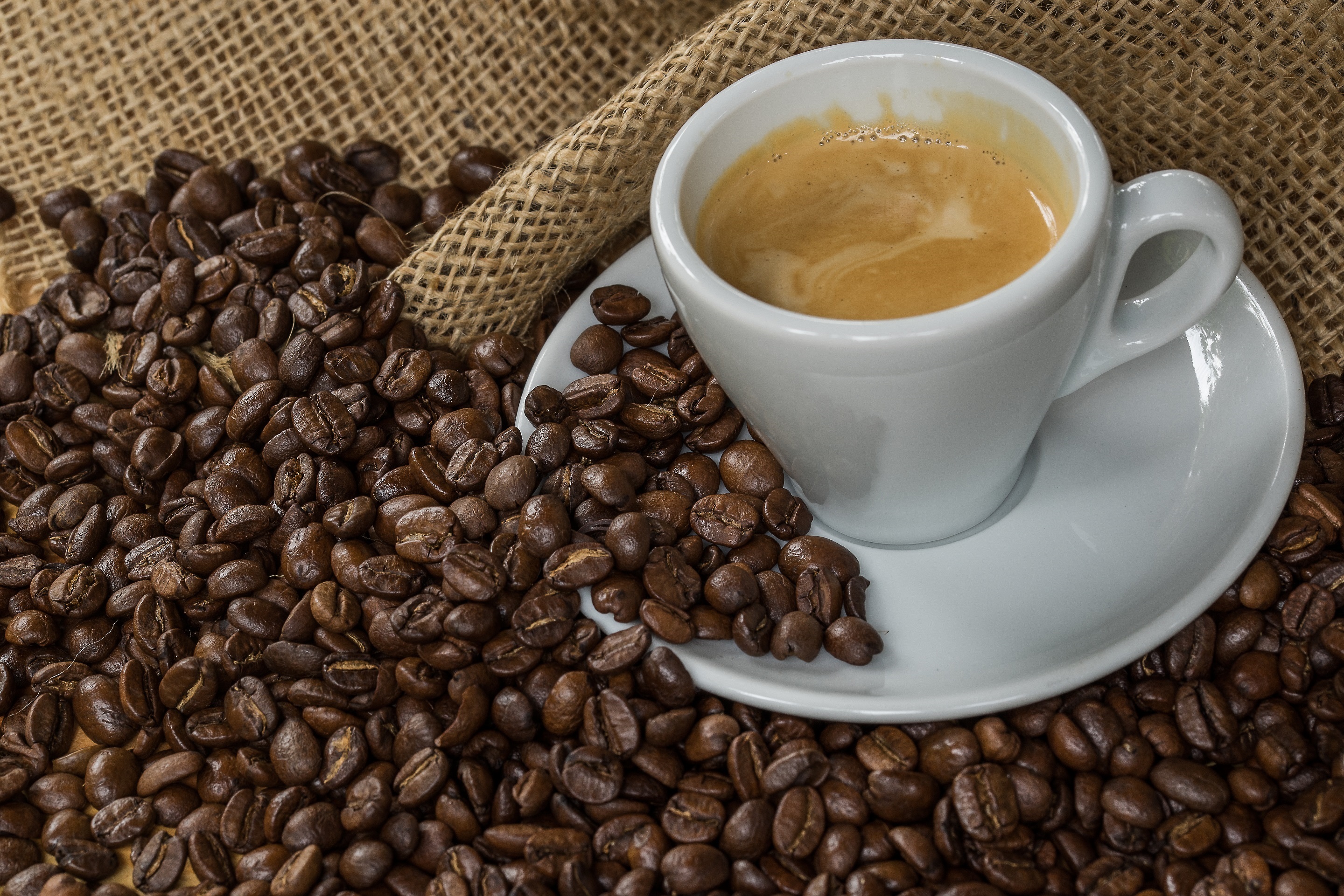 Download Cup Coffee Beans Food Coffee HD Wallpaper