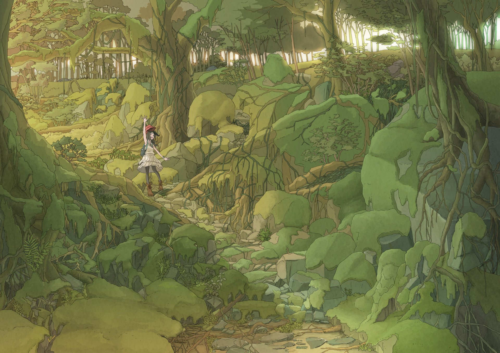 Enchanting Anime Forest HD Wallpaper | 2000x1414 | Wallpaper Abyss