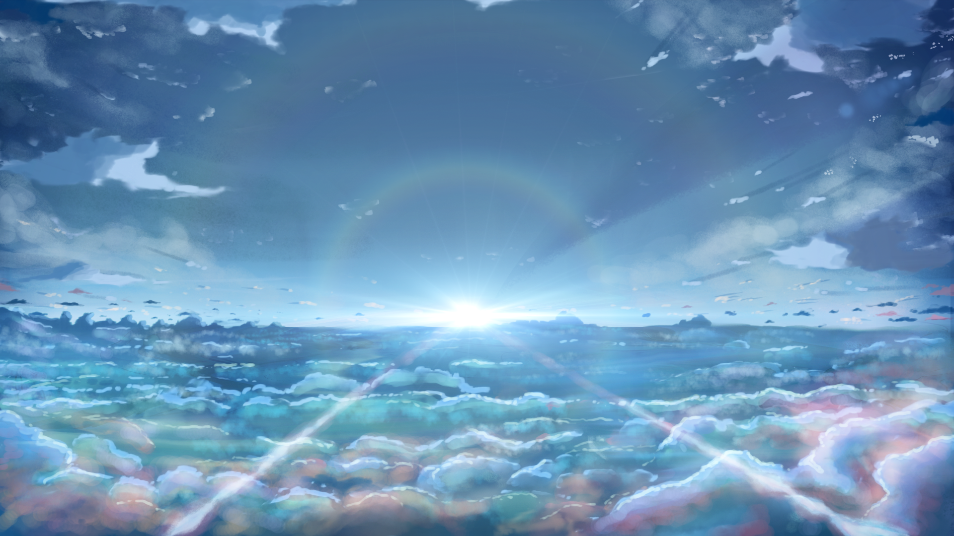 Download Sun Cloud Anime Sky Sky Anime HD Wallpaper by 九八