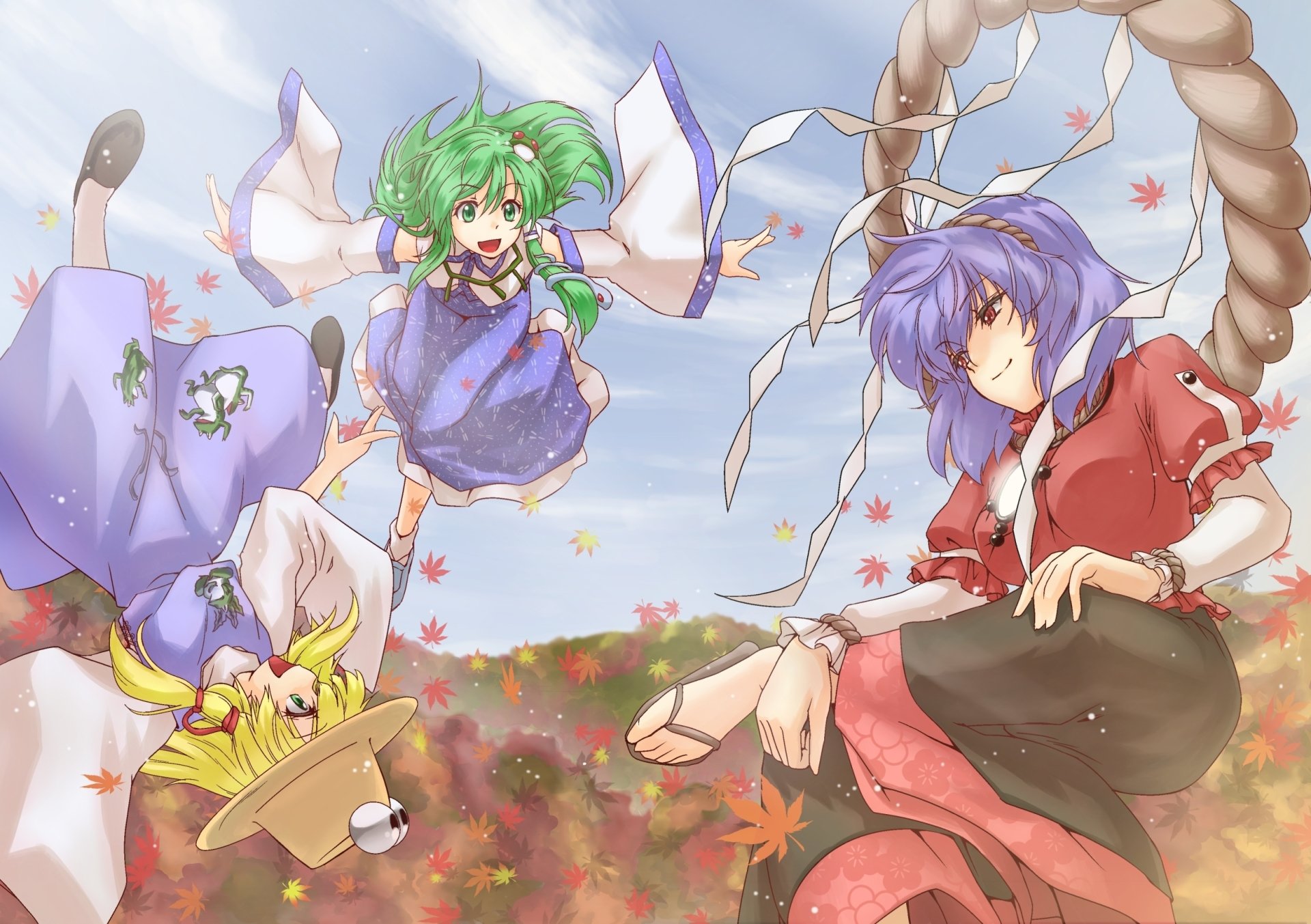 Download Kanako Yasaka Sanae Kochiya Suwako Moriya Anime Touhou HD ...